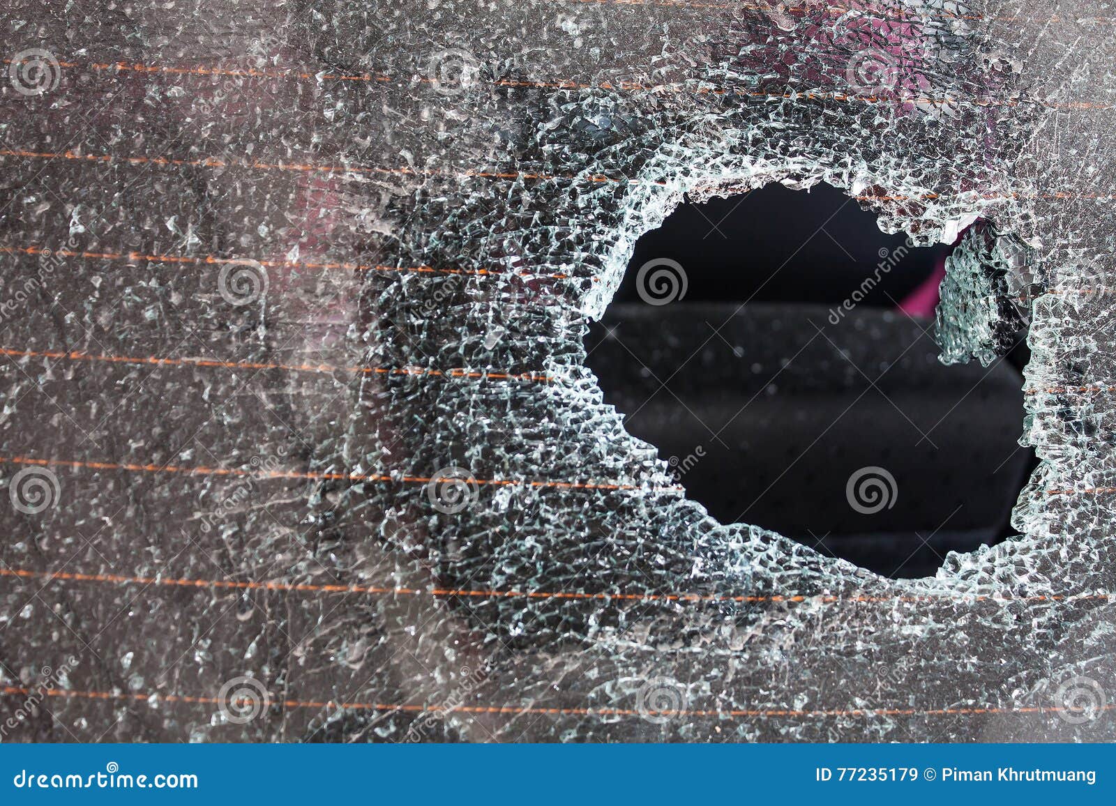 Broken car glass stock image. Image of pattern, destruction - 77235179