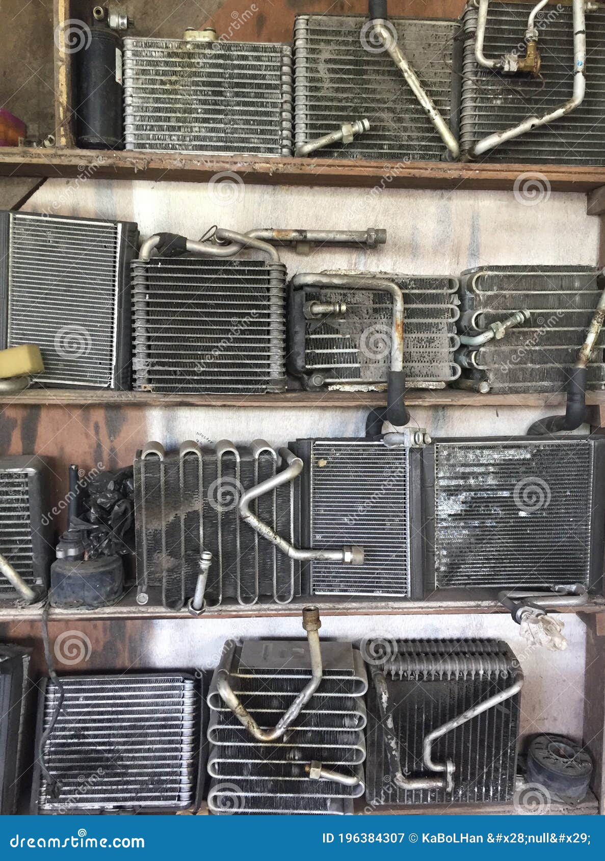 Car radiators scrap stock image. Image of garbage, parts - 196384307