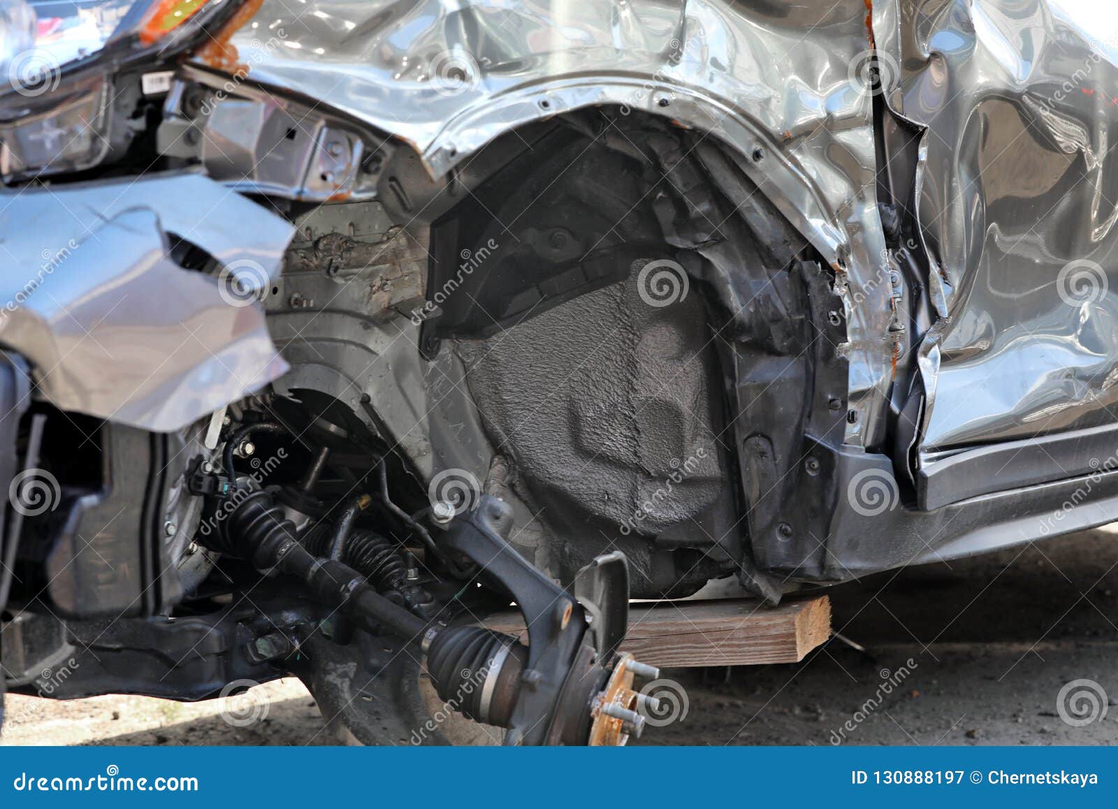Broken Car after Road Accident, Closeup View Stock Image - Image of ...