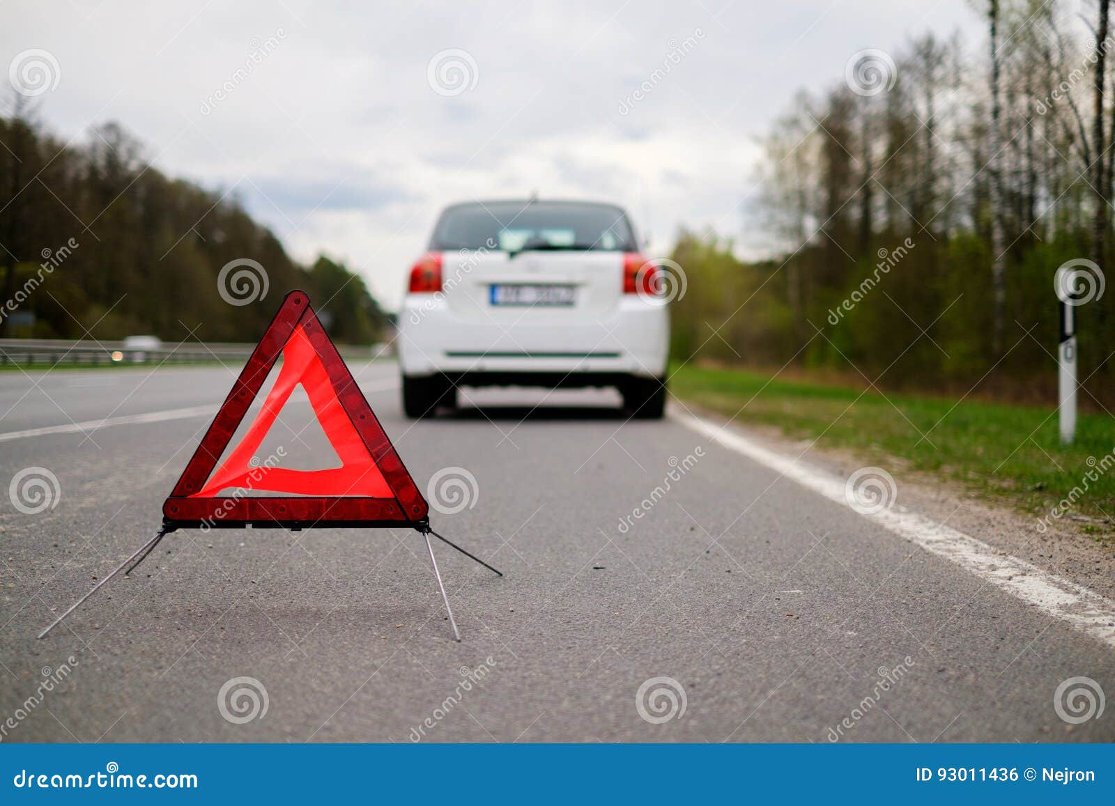 Broken car on a road side stock photo. Image of problem - 93011436