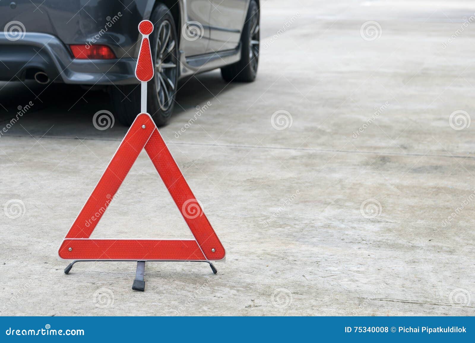 Broken car sign on a road stock photo. Image of roadside - 75340008
