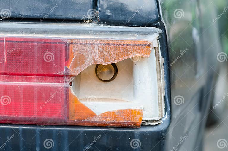 Broken car tail light stock photo. Image of closeup, damage - 51575164