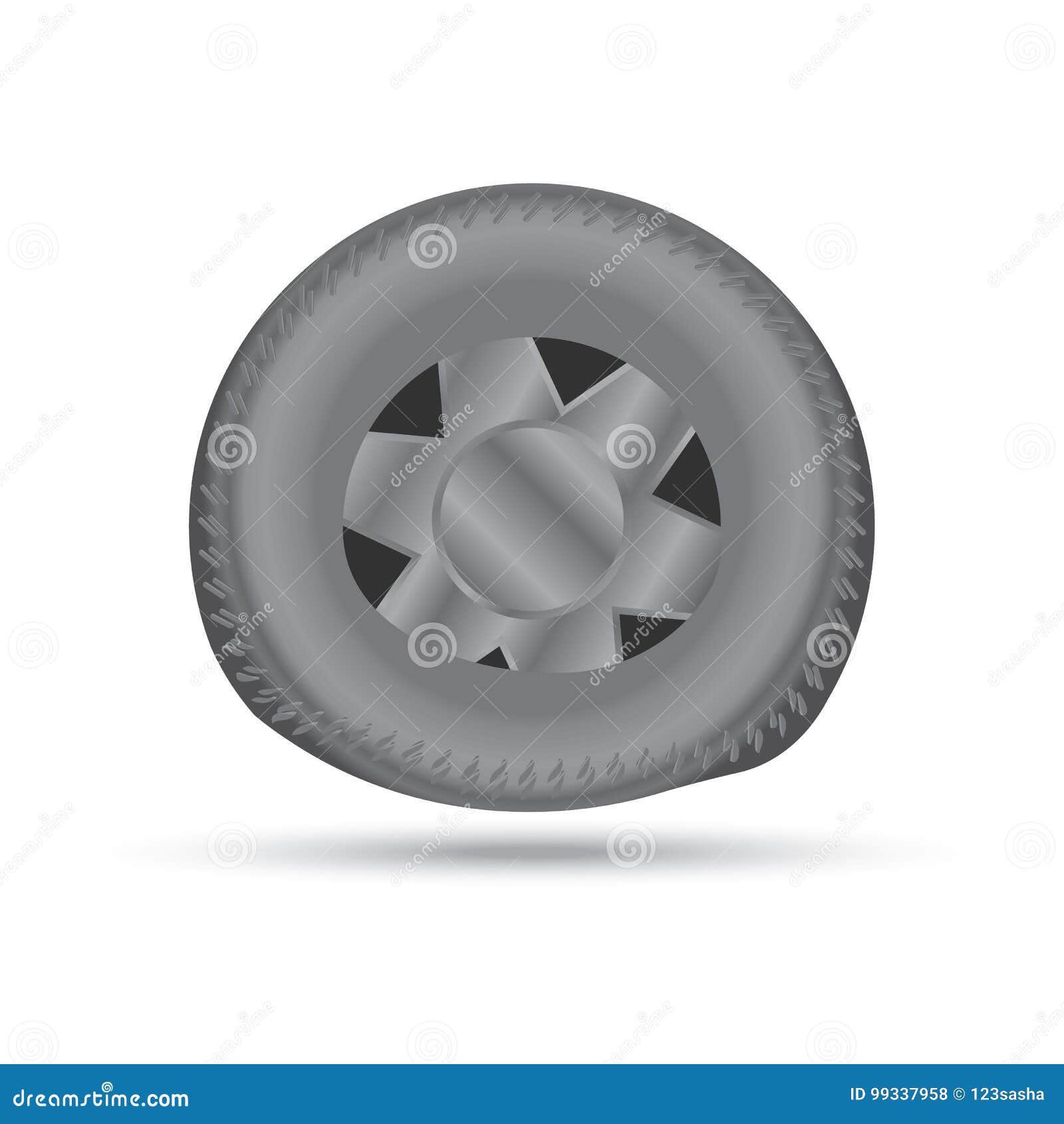 Broken Car Wheel Illustration Stock Vector - Illustration of service ...