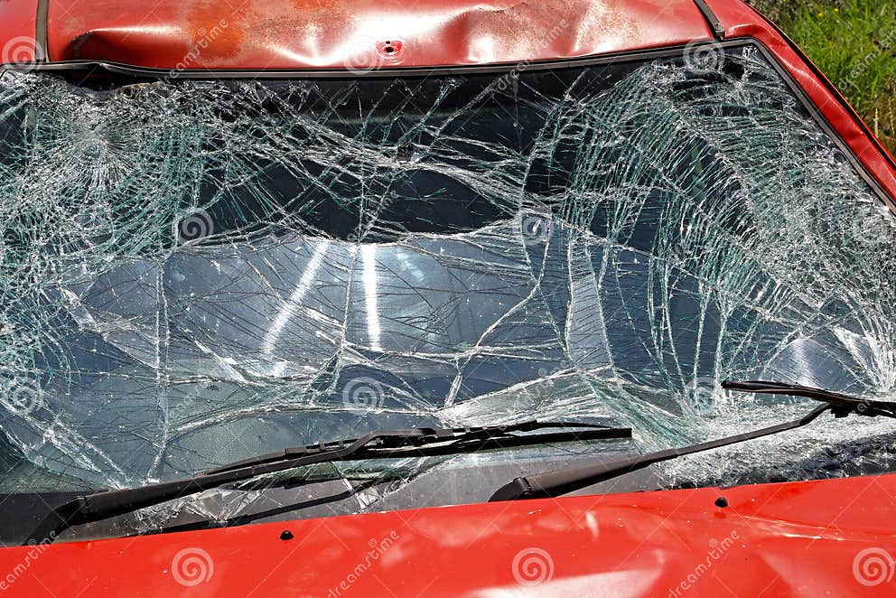 Broken Car Windscreen stock image. Image of windshield - 329125023