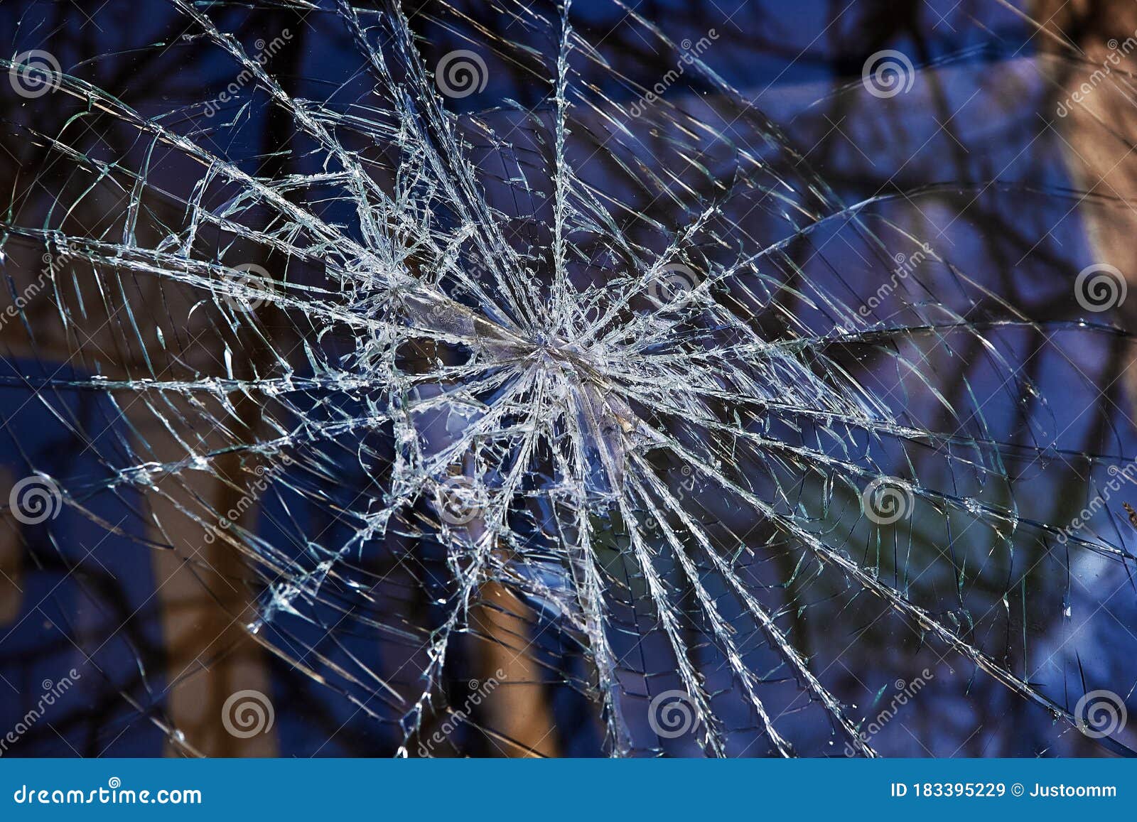 A Broken Car Windshield Like a Spider`s Web Stock Image - Image of ...