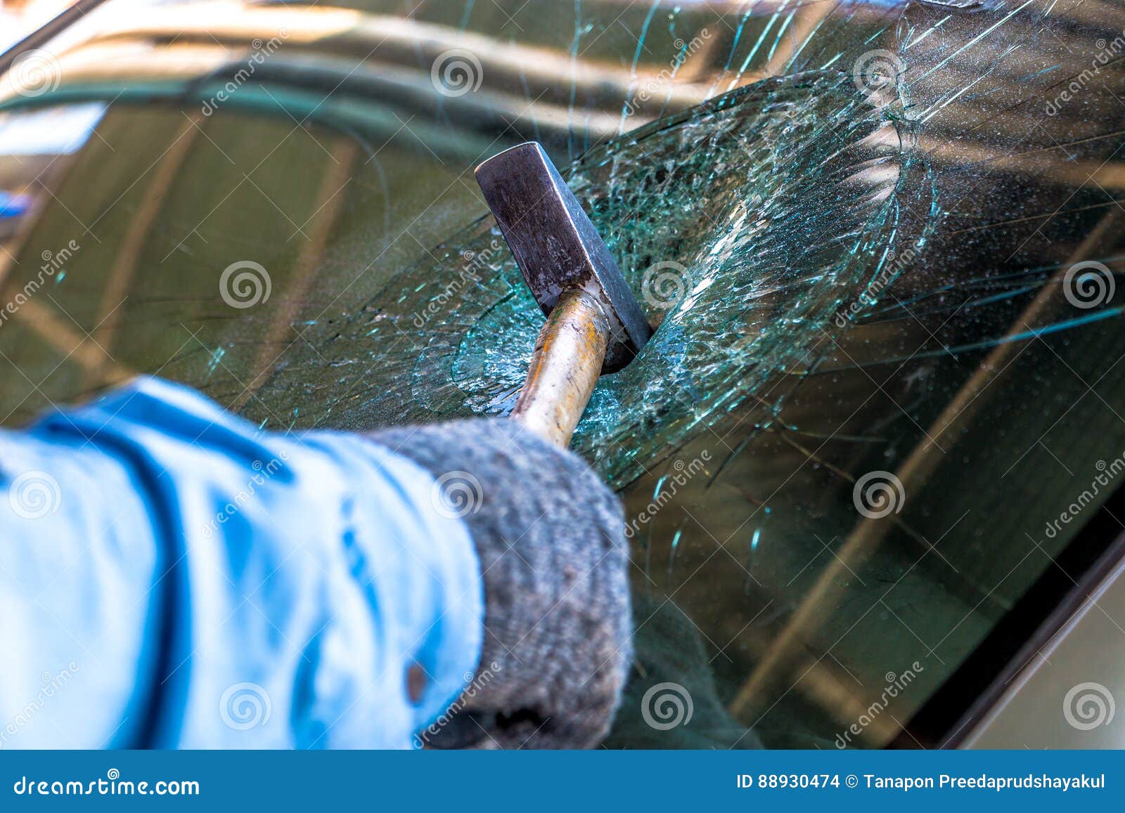 Broken car windshield. stock photo. Image of crash, breakdown - 88930474