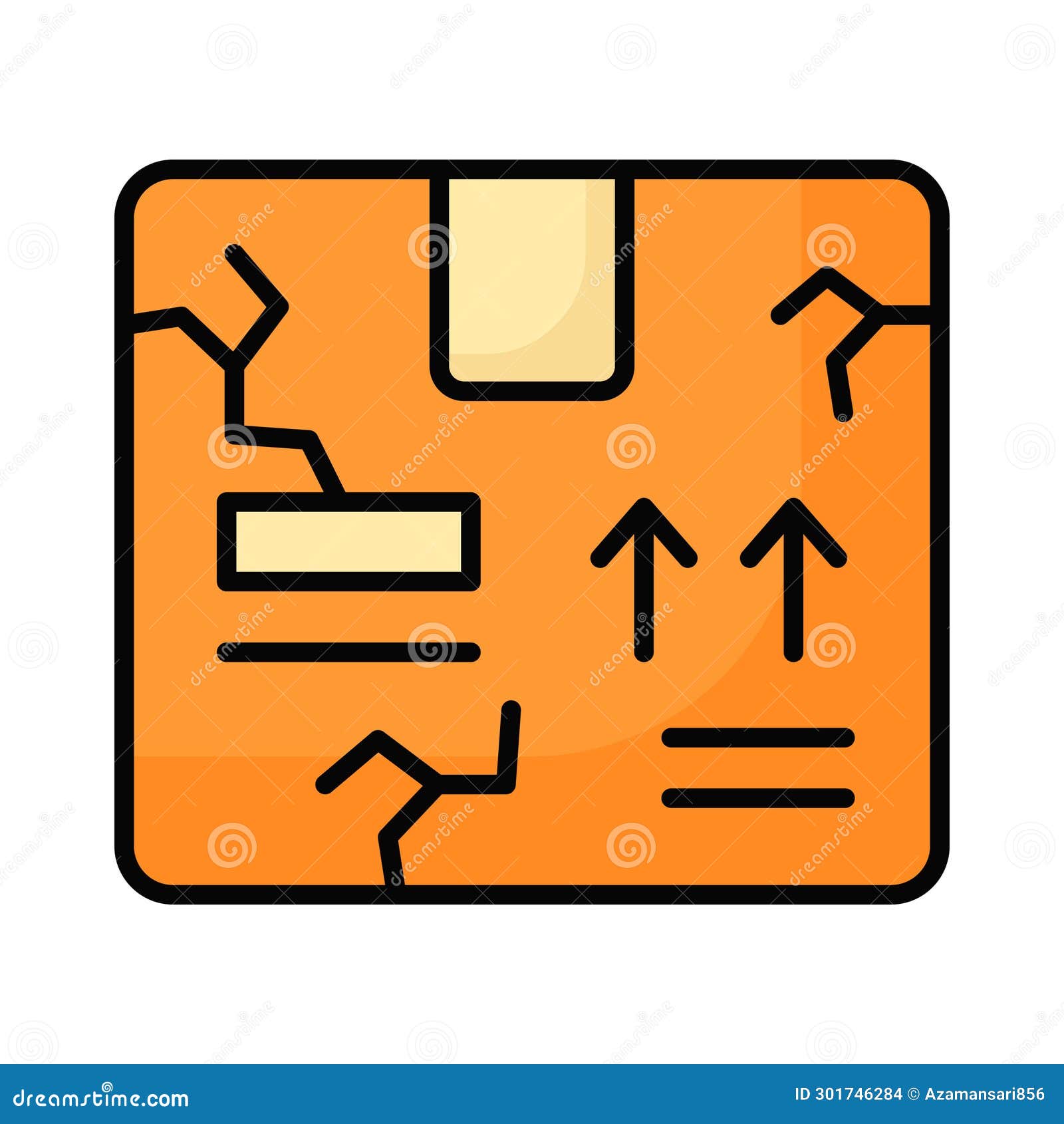 Broken Cardboard Vector Design, Torn Carton Package, Broken Box Icon ...