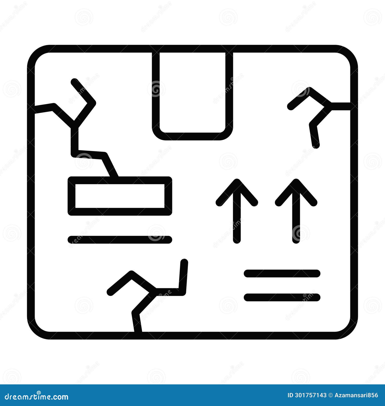 Broken Cardboard Vector Design, Torn Carton Package, Broken Box Icon ...
