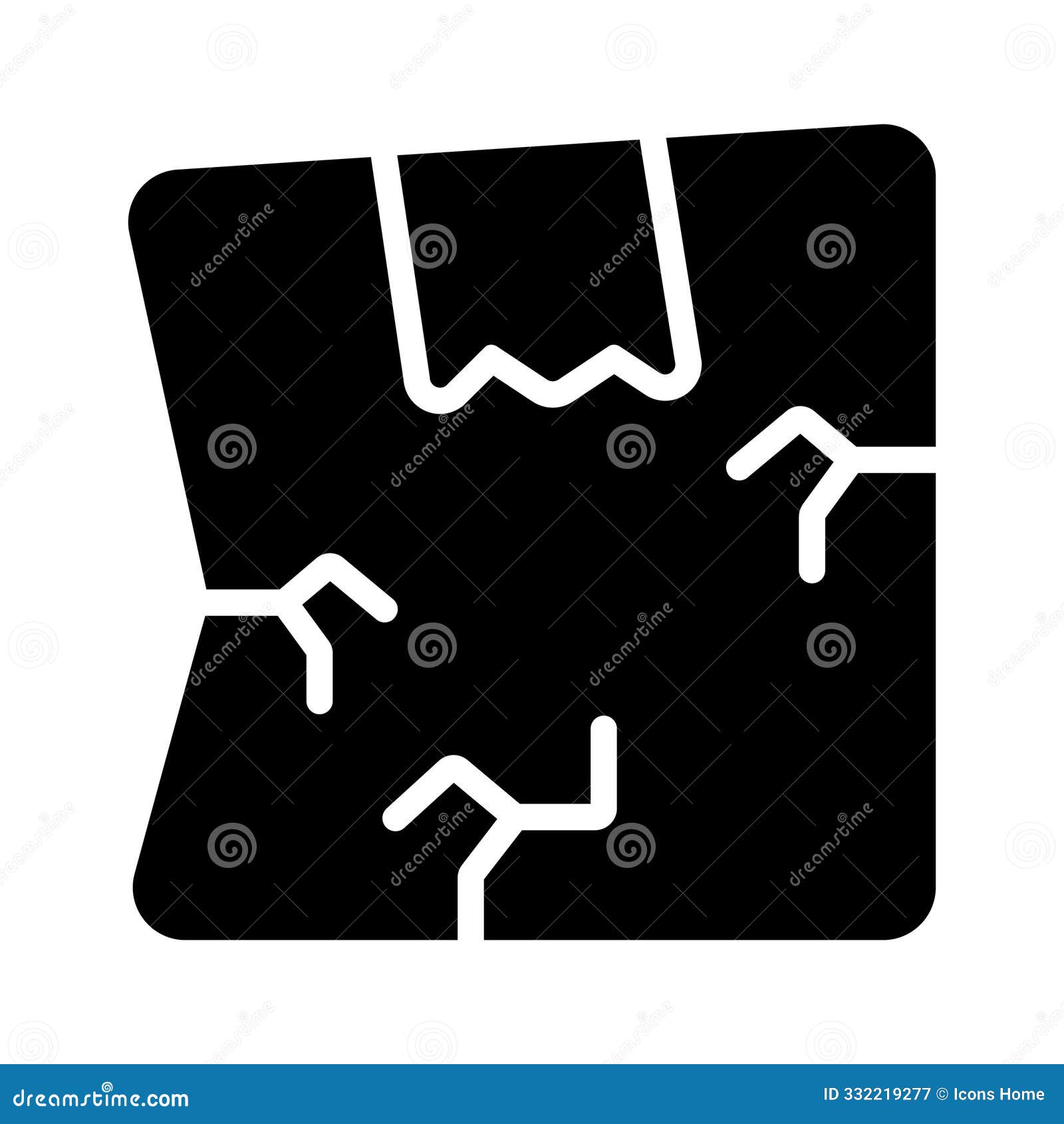 Broken Parcel stock vector. Illustration of glyph, damage - 332219277
