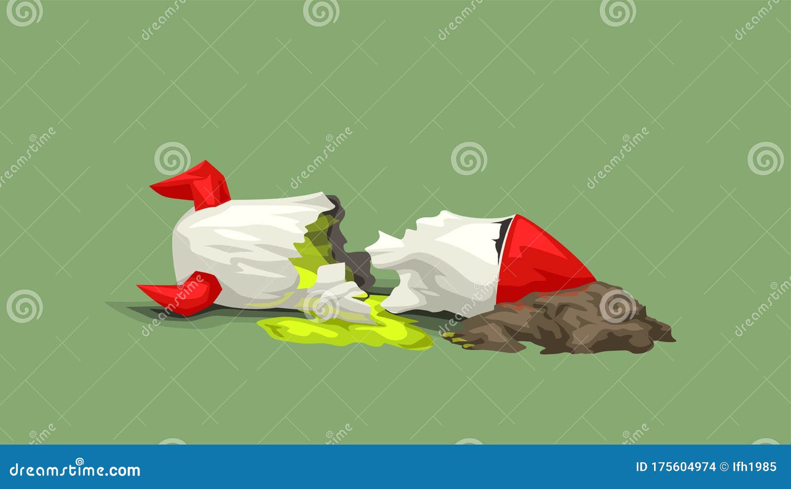 Broken Cartoon Rocket On Green Vector Illustration | CartoonDealer.com ...