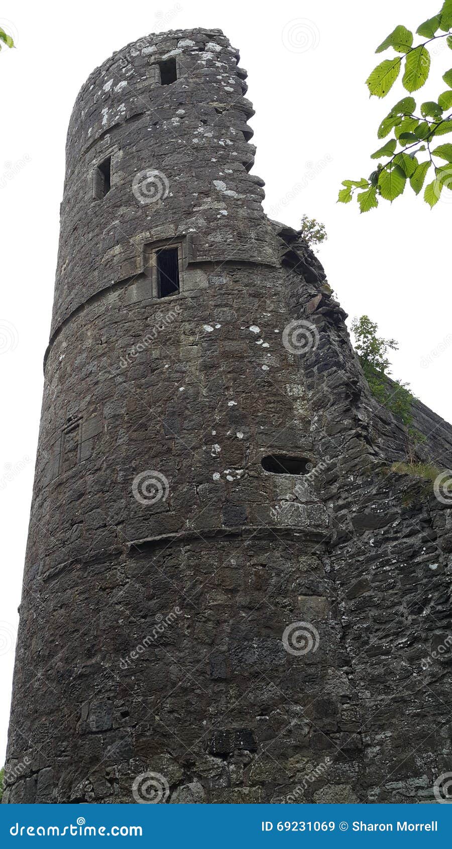 Broken castle turret stock image. Image of turret, scotland - 69231069