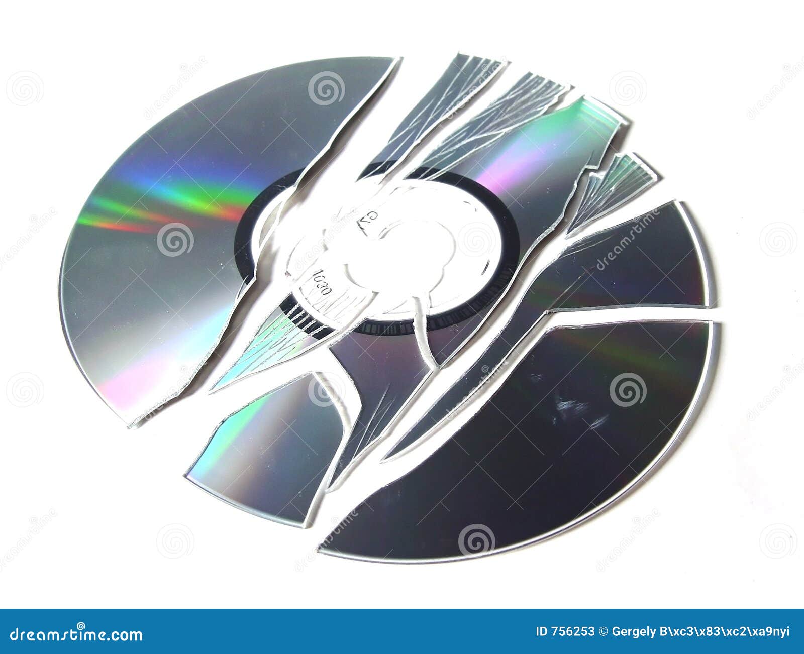 Broken CD-R. stock image. Image of digital, colour, disk - 756253