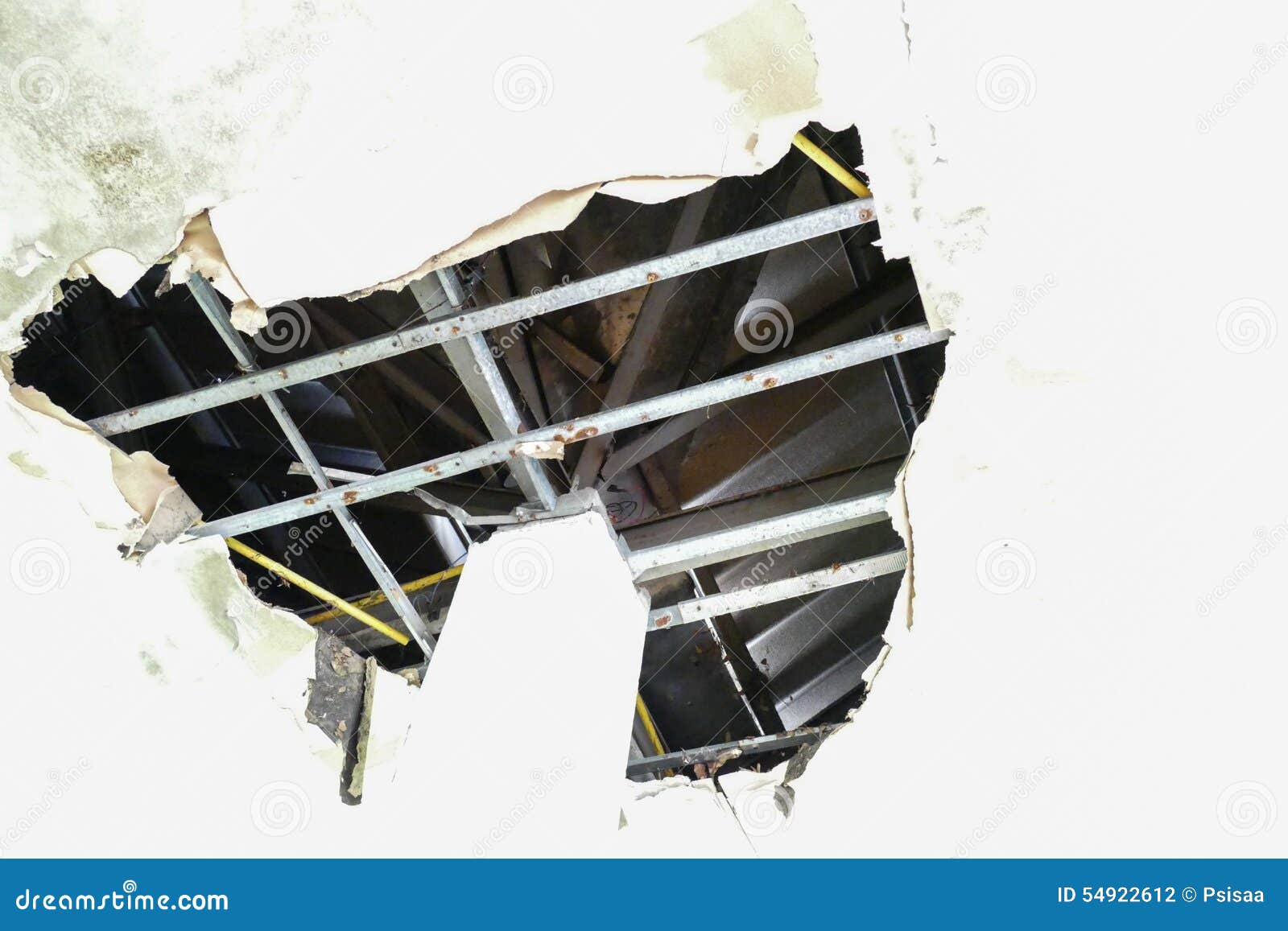 Broken ceiling stock photo. Image of structure, hole - 54922612
