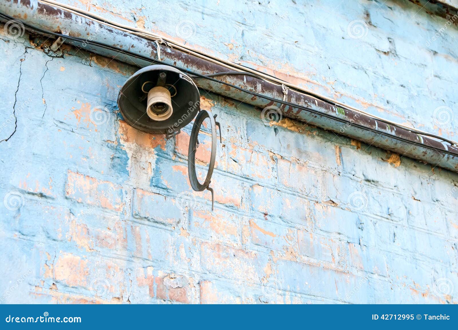 Broken Ceiling Lighting on the Streets Stock Image - Image of electric ...