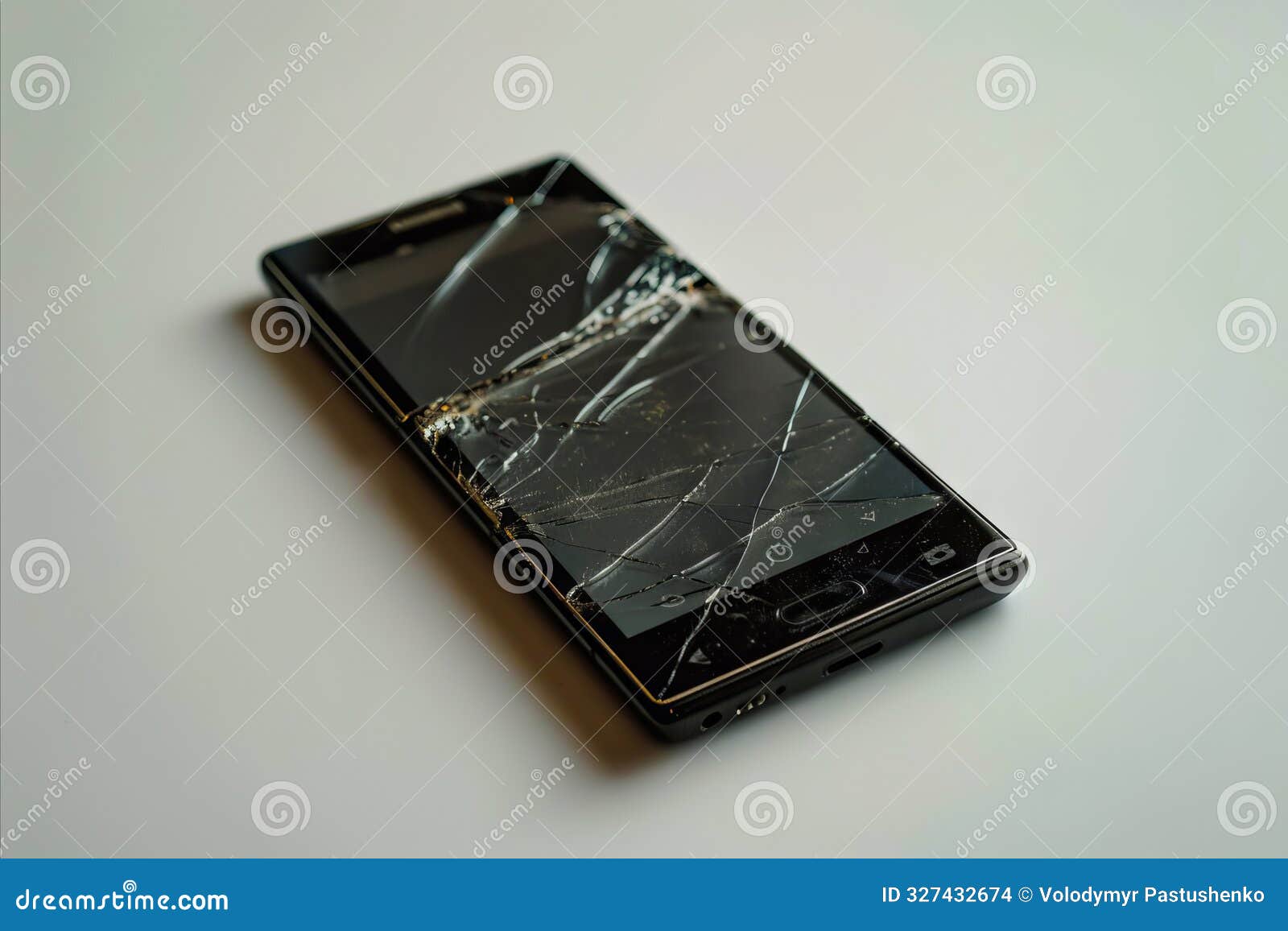 A Broken Cell Phone with a Cracked Screen Stock Photo - Image of mobile ...