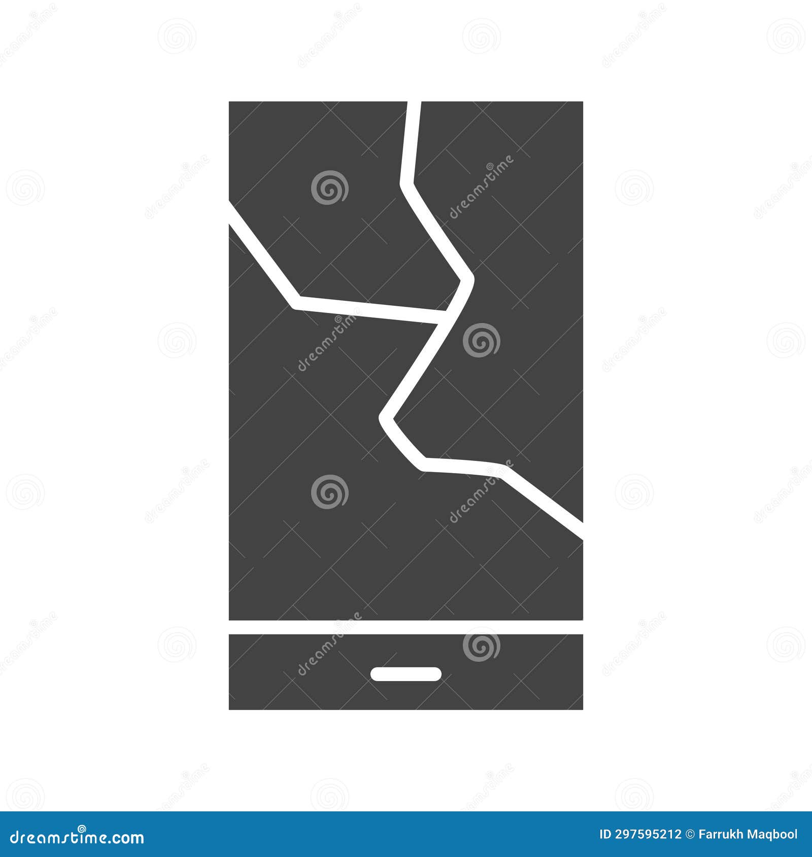 Broken Cell Phone Icon Vector Image. Stock Vector - Illustration of ...