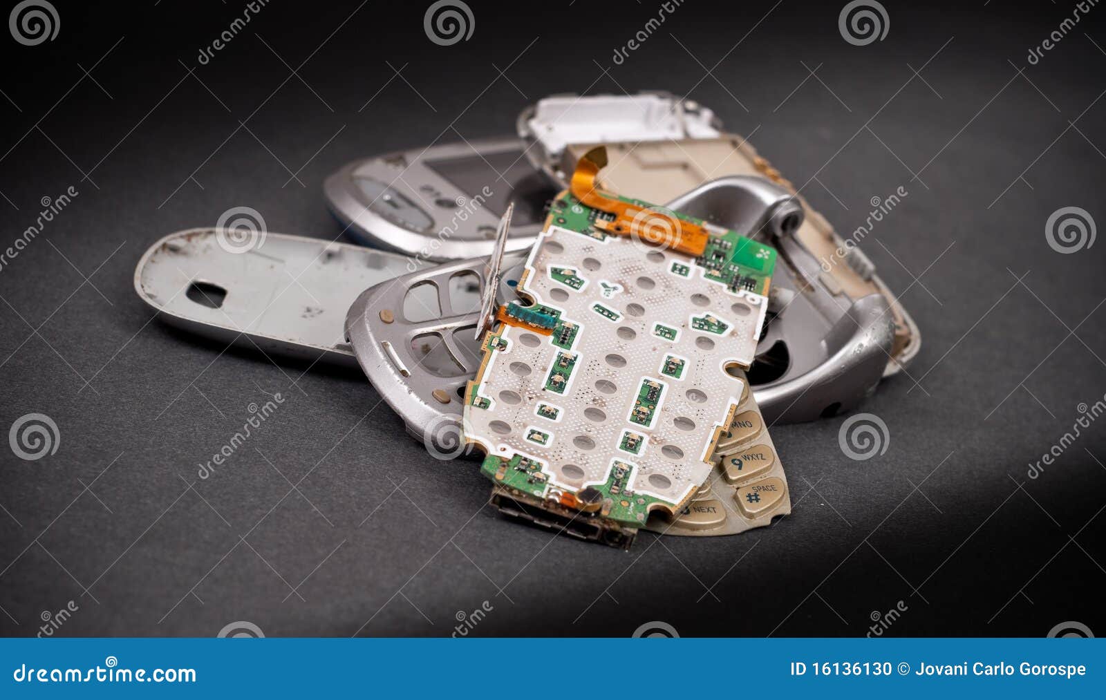 Broken Cell Phone With Display Damage And Splintered Display To ...