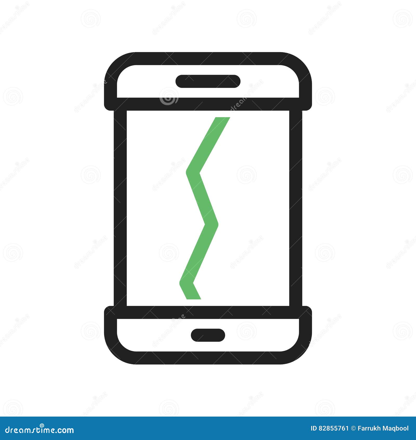 Broken Cell Phone stock vector. Illustration of broken - 82855761