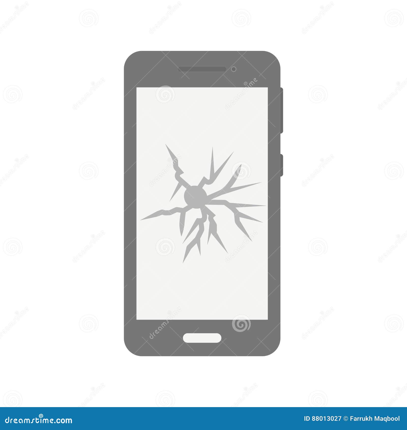 Broken Cell Phone stock vector. Illustration of damaged - 88013027