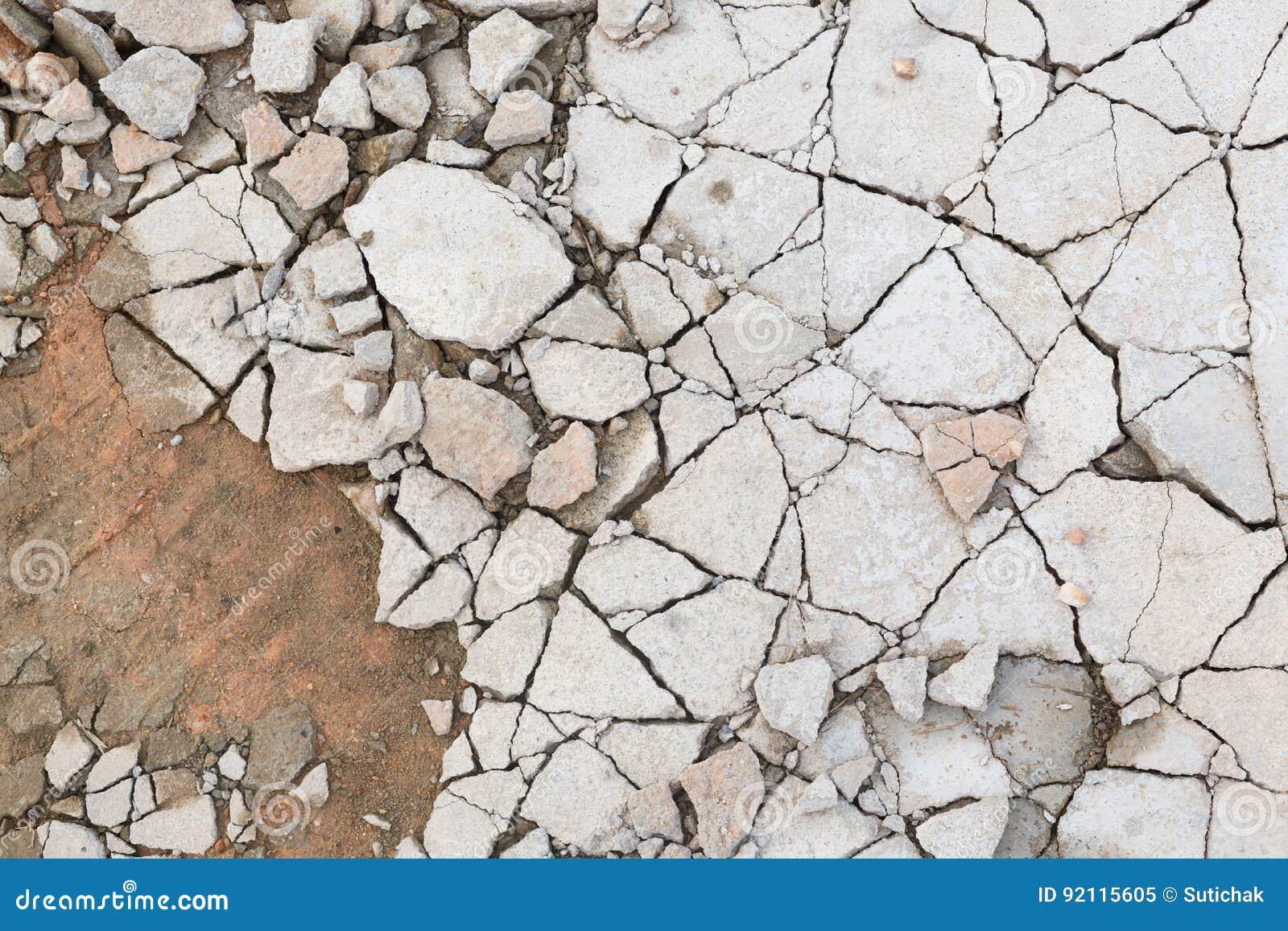 Broken Cement Concreat Floor Stock Image - Image of construction, break ...