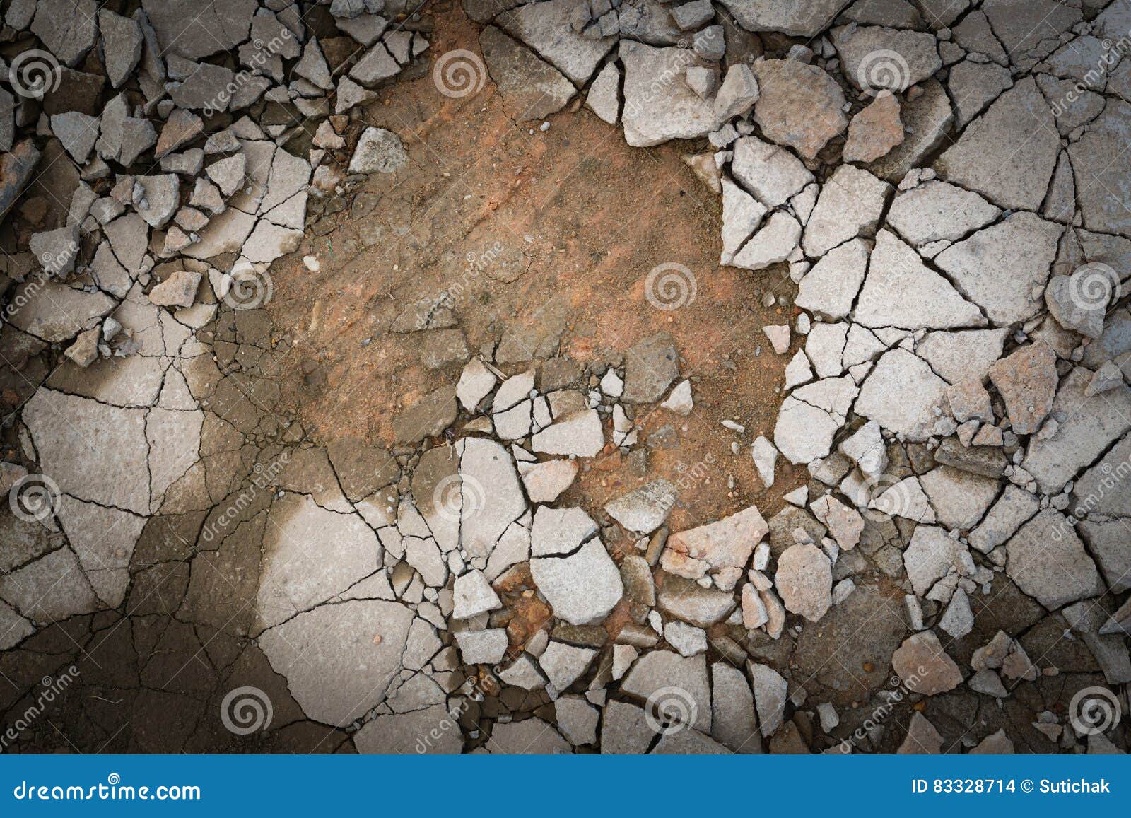 Broken Cement Concrete Floor Stock Photo - Image of line, background ...