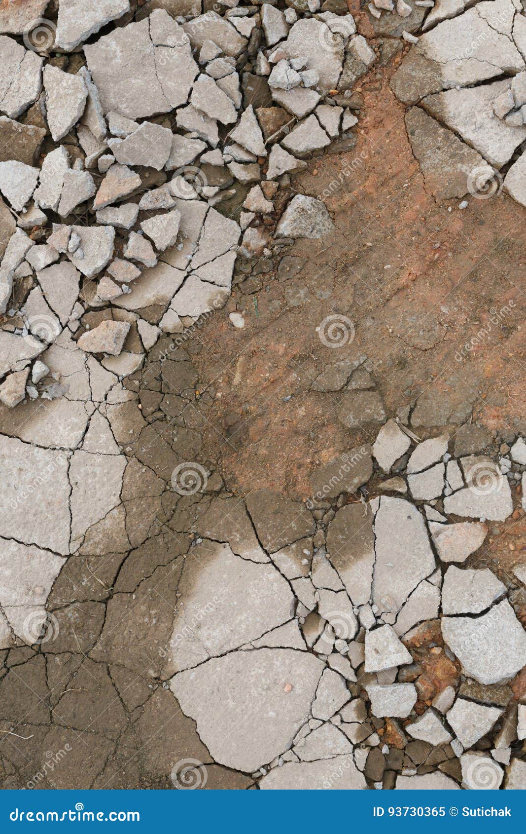 Broken Cement Concrete Floor Stock Image - Image of background, line ...
