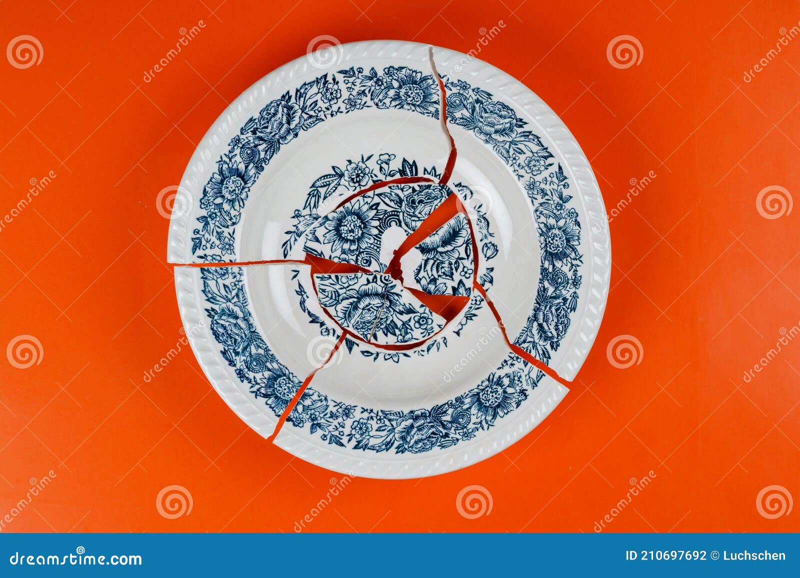 Broken Ceramic Plate with Patterns Stock Photo - Image of concept ...
