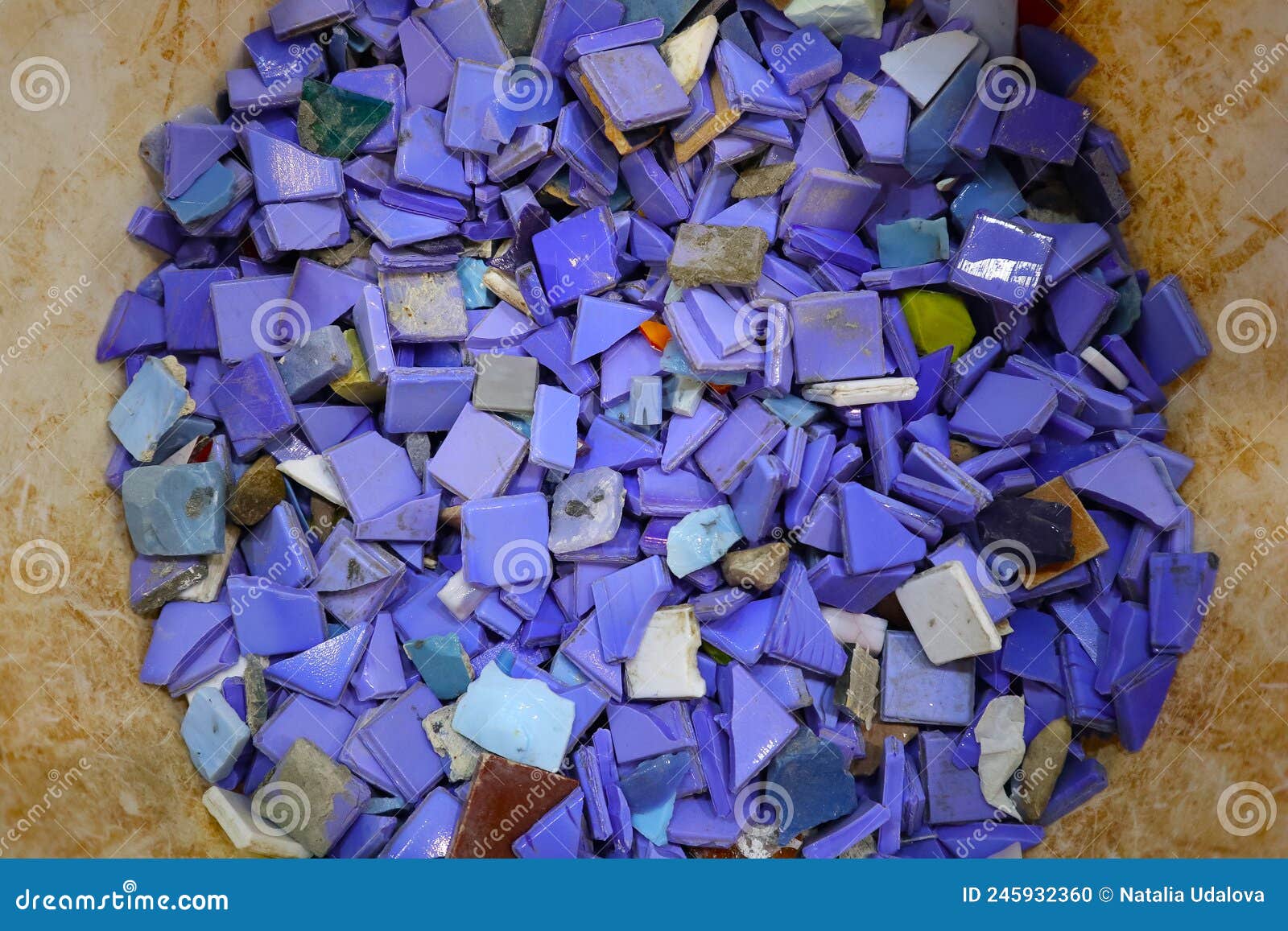 Broken Ceramic Tile for Mosaic Set Stock Photo - Image of gray, aging ...
