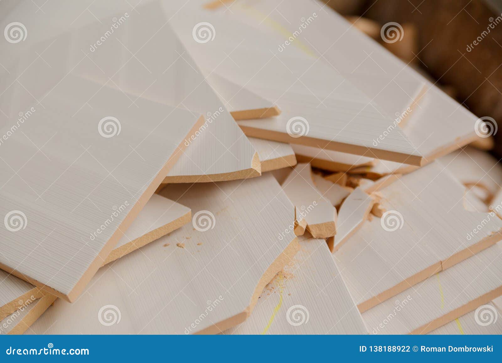 Broken Ceramic Tiles on a Pile of Broken Tiles Stock Photo - Image of ...