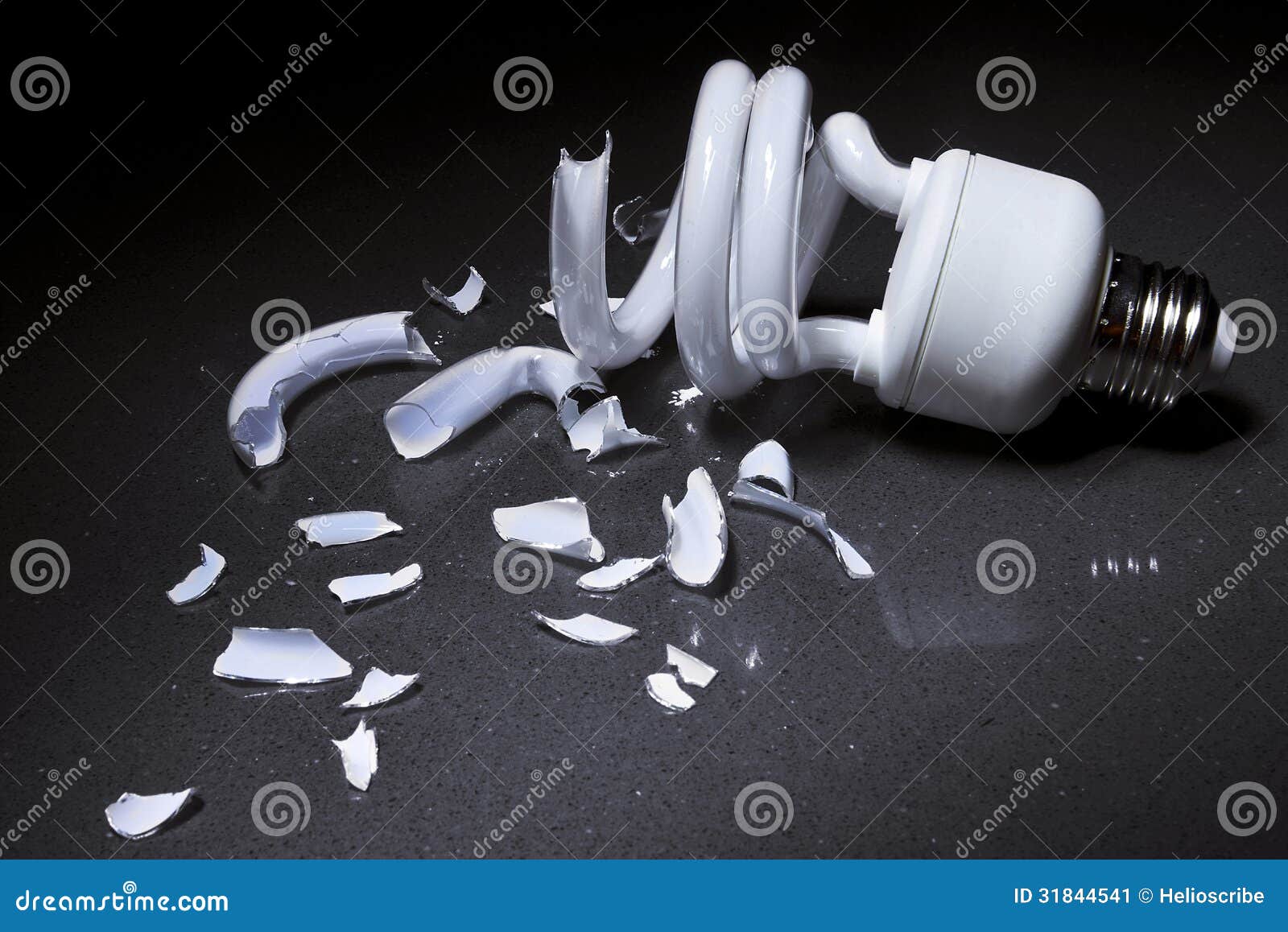 Broken CFL bulb stock image. Image of power, shards, bulb - 31844541