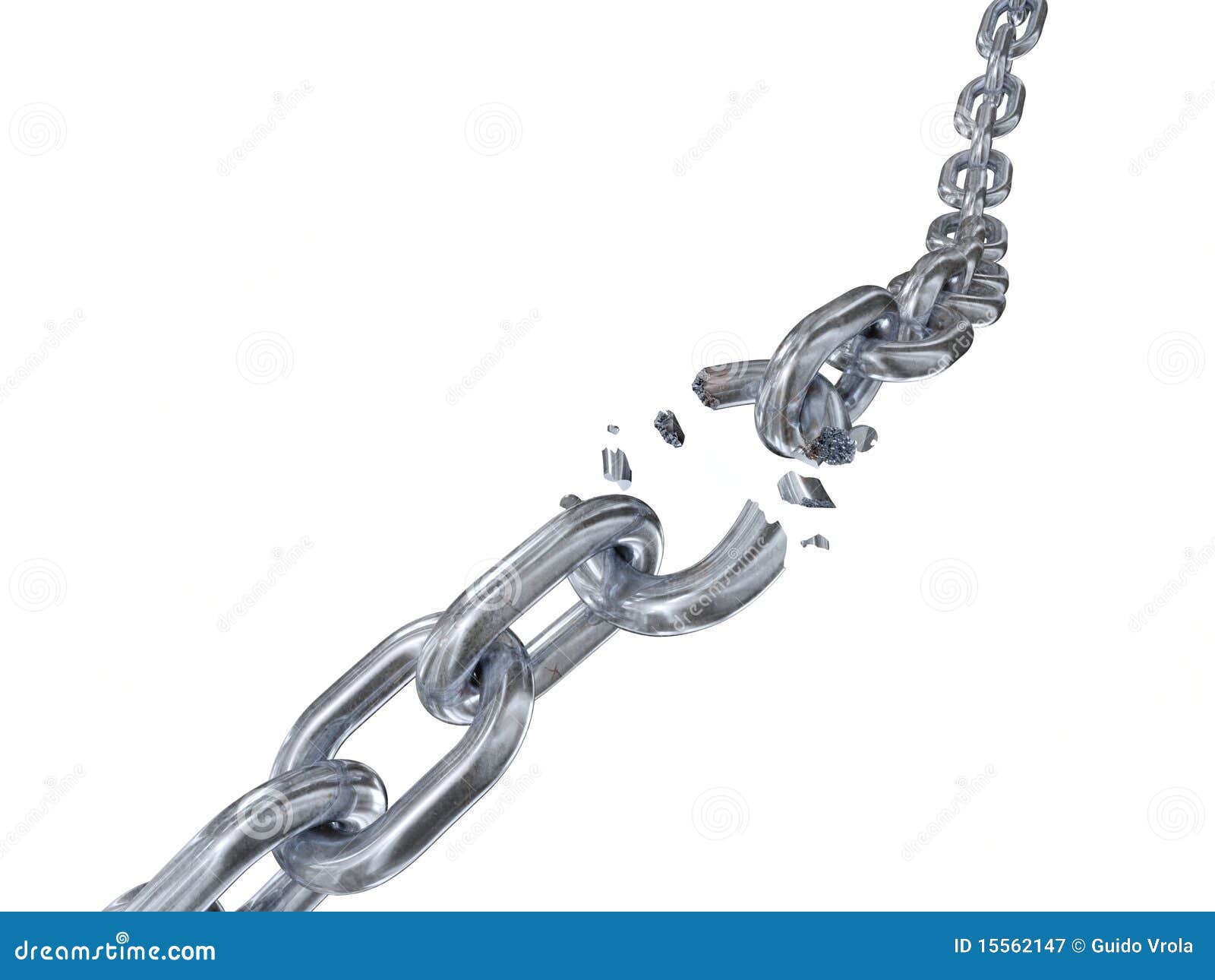 Broken chain stock illustration. Illustration of iron - 15562147