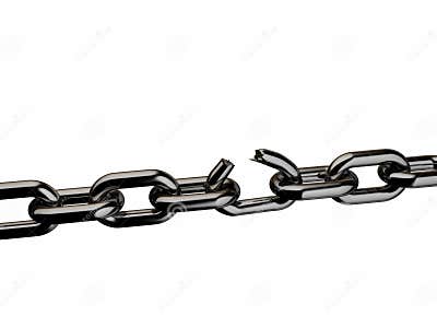 Broken chain stock illustration. Illustration of power - 3492925