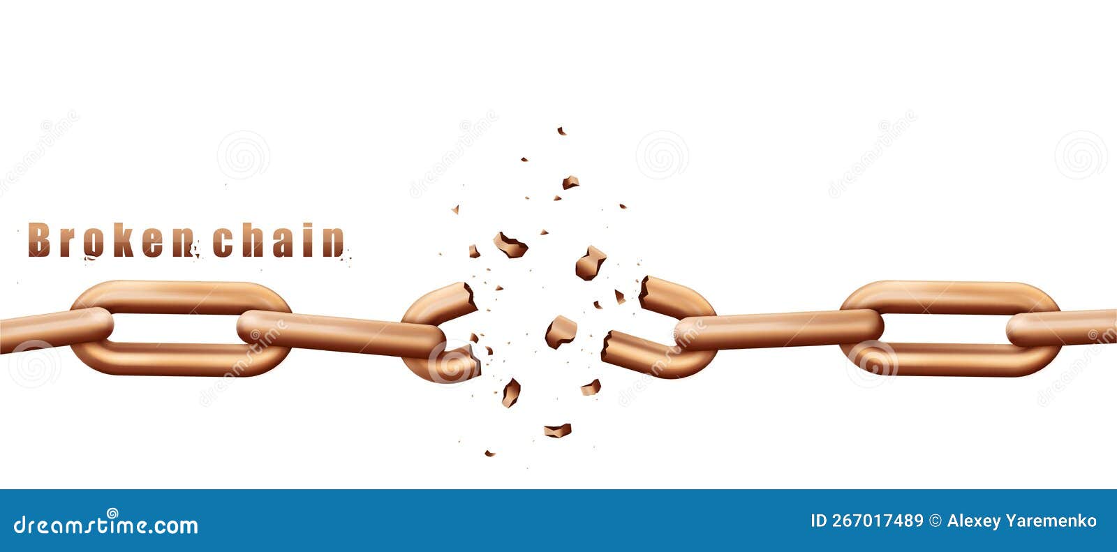 Broken chain banner stock vector. Illustration of white - 267017489