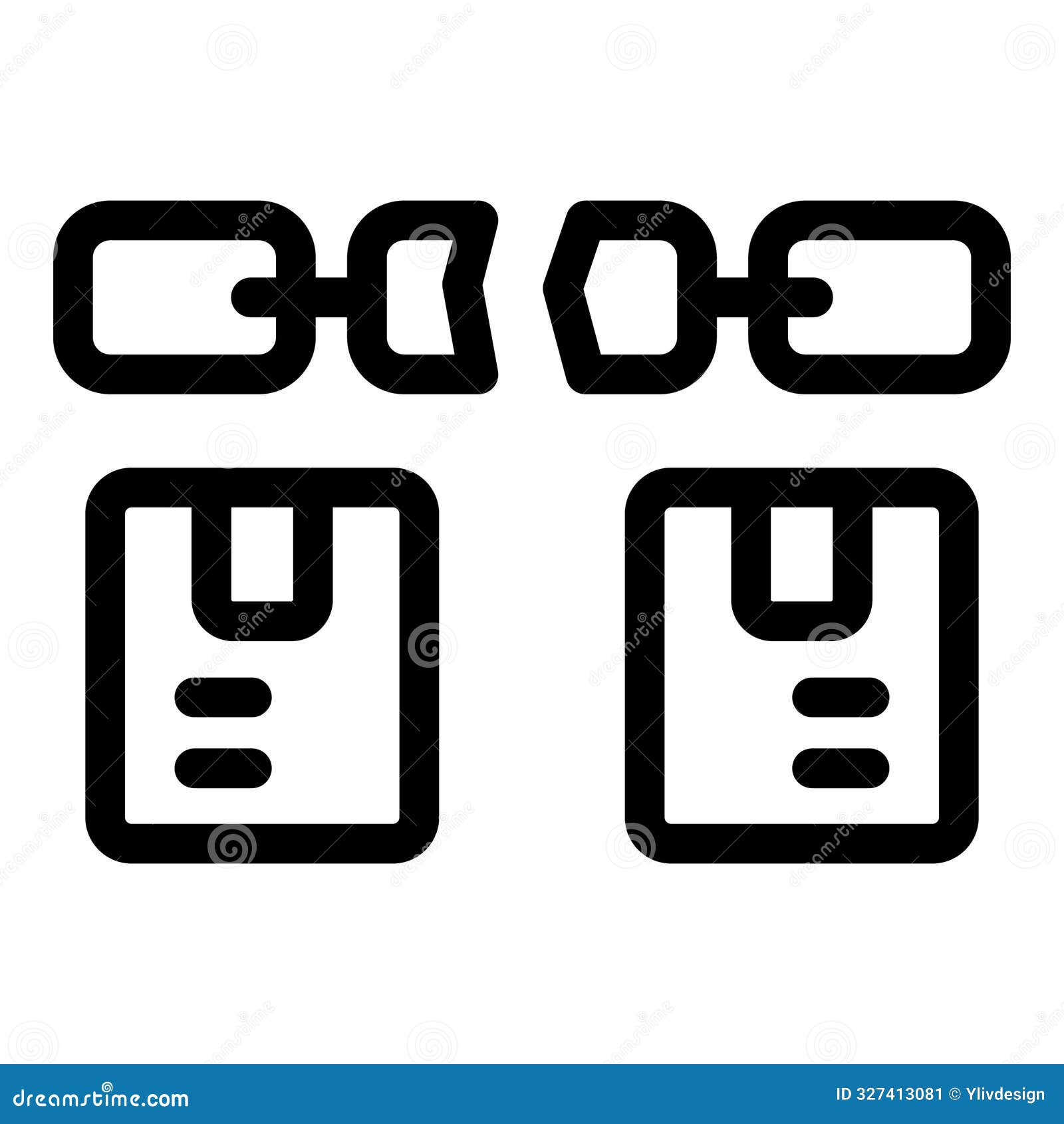 Broken Supply Chain Disrupting Delivery of Two Packages Stock Vector ...