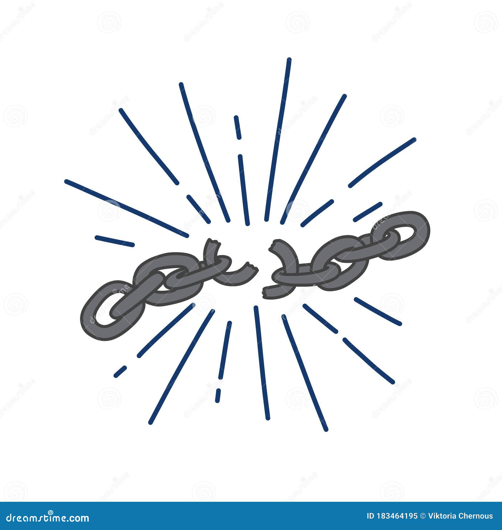 Broken Chain Doodle Icon, Vector Illustration Stock Illustration ...