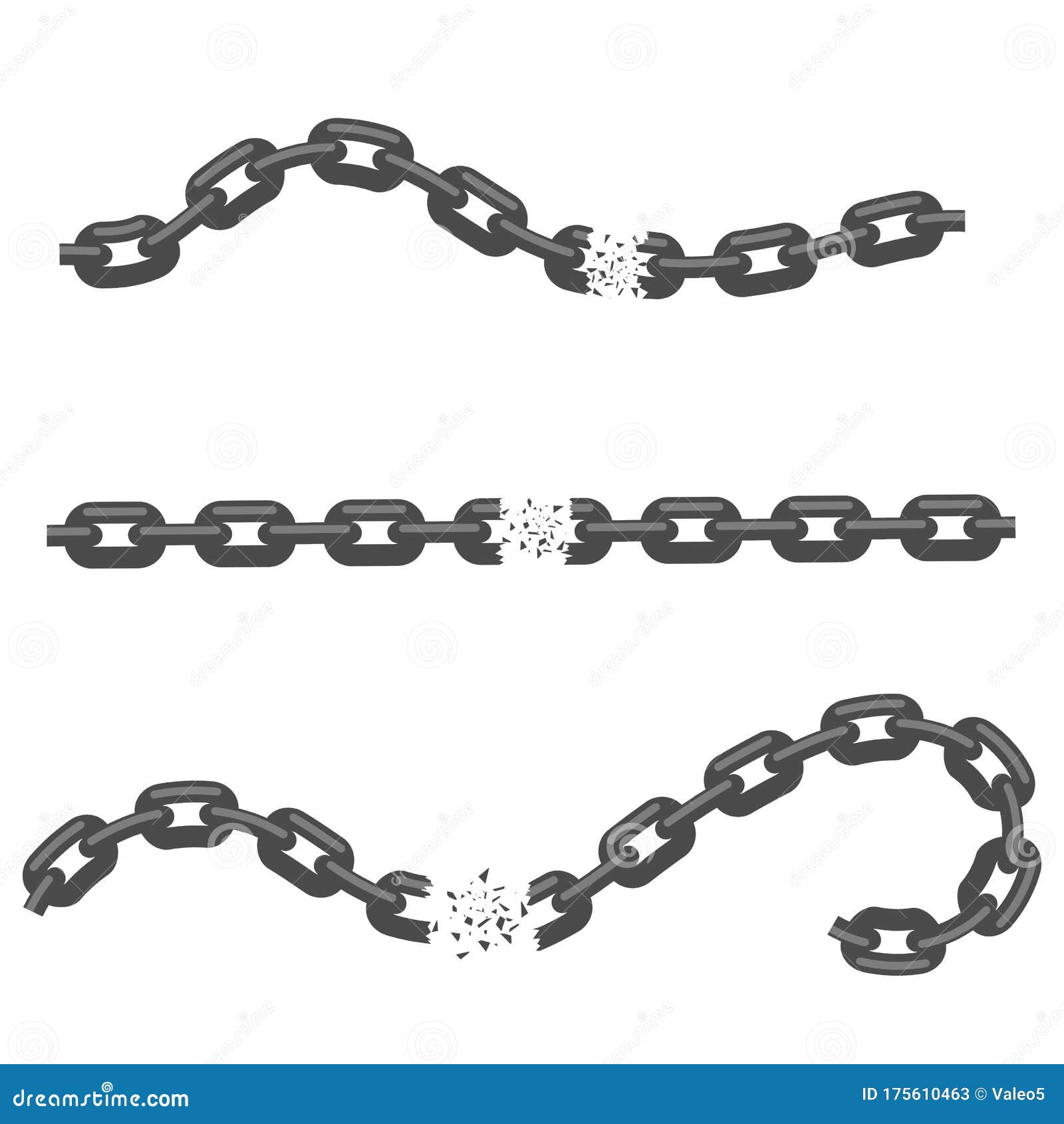 Broken Chain and Explosion on White Background. Freedom Concept Stock ...