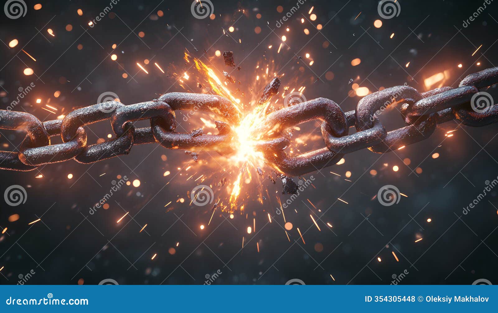 Broken Chain - Freedom and Separation Concept Stock Photo - Image of ...