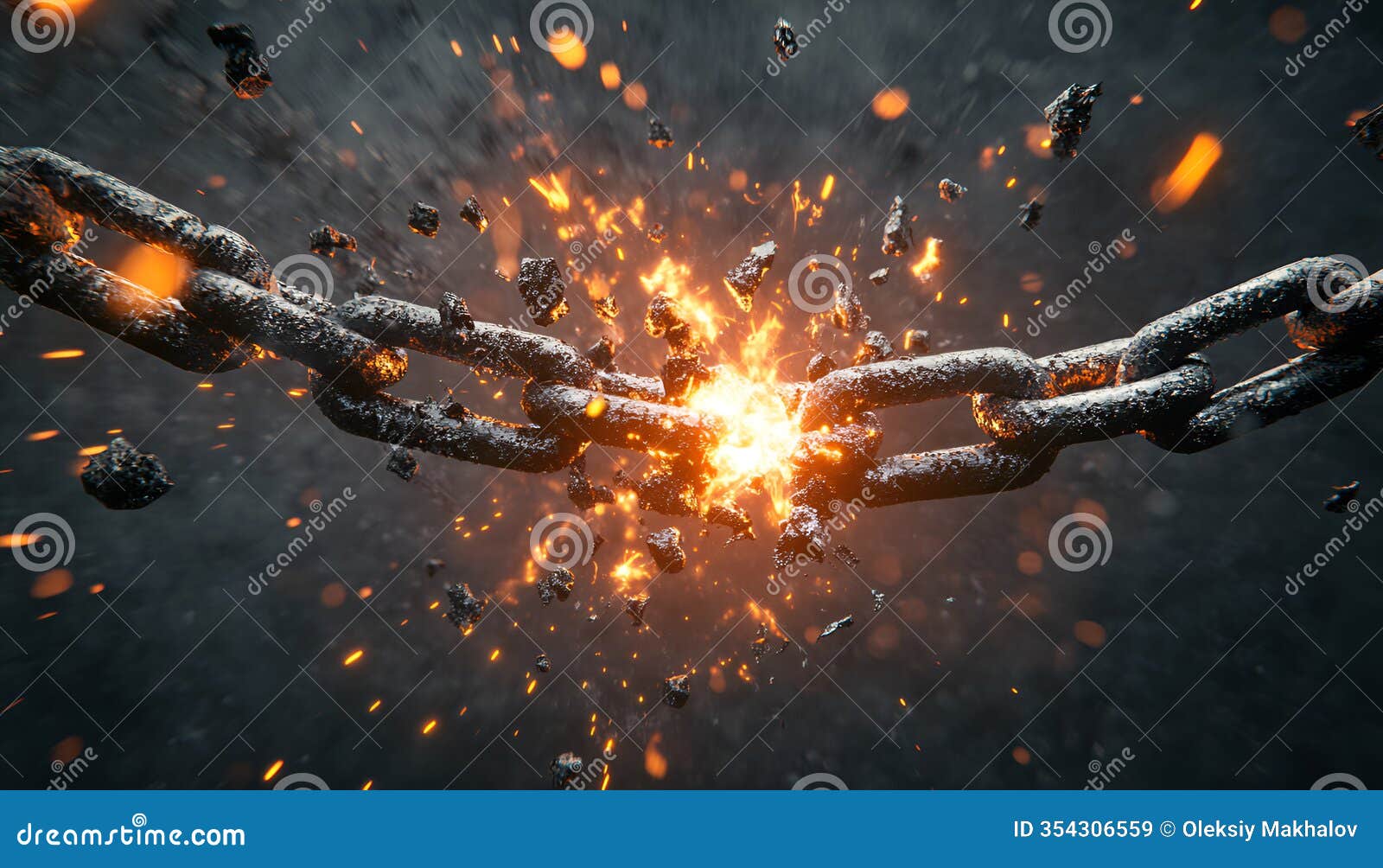 Broken Chain - Freedom and Separation Concept Stock Image - Image of ...