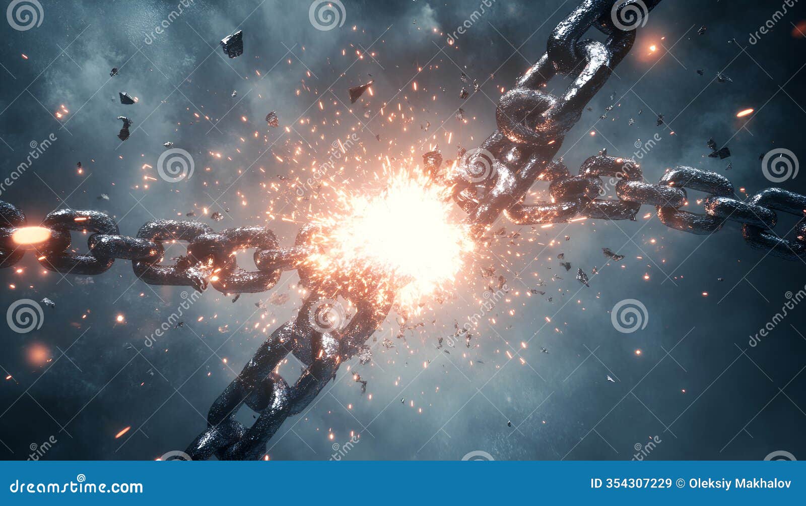 Broken Chain - Freedom and Separation Concept Stock Image - Image of ...