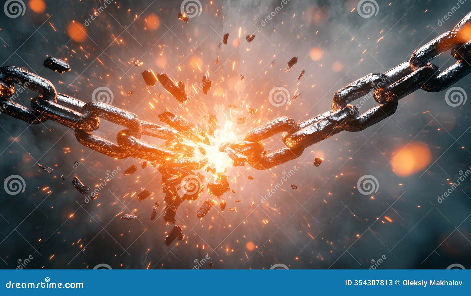 Broken Chain - Freedom and Separation Concept Stock Image - Image of ...