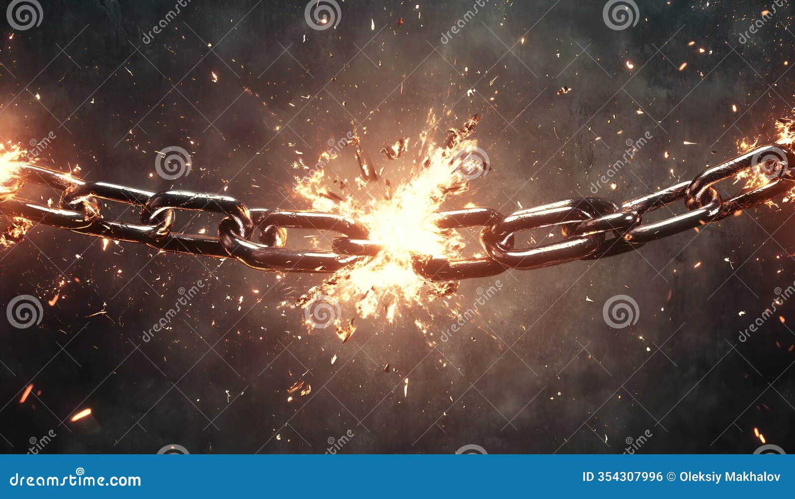 Broken Chain - Freedom and Separation Concept Stock Photo - Image of ...
