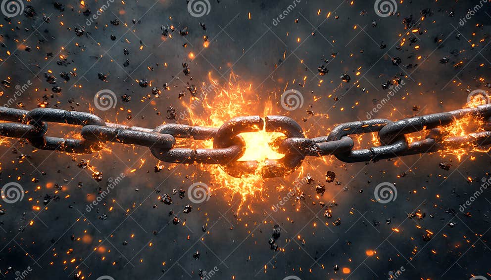 Broken Chain - Freedom and Separation Concept Stock Photo - Image of ...
