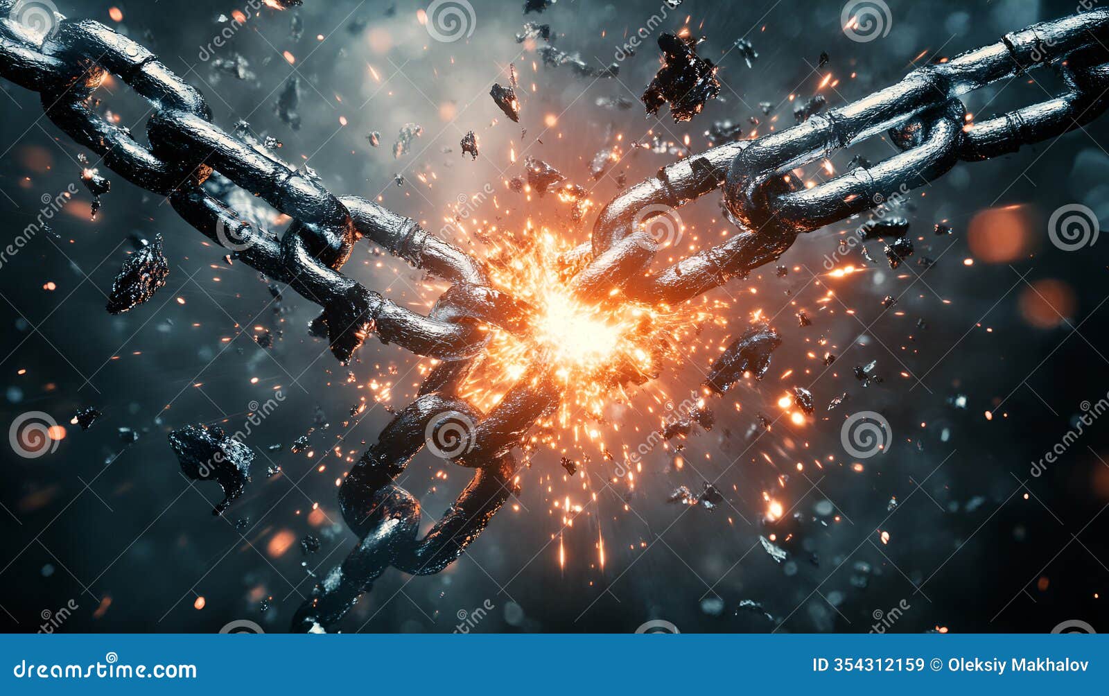 Broken Chain - Freedom and Separation Concept Stock Image - Image of ...