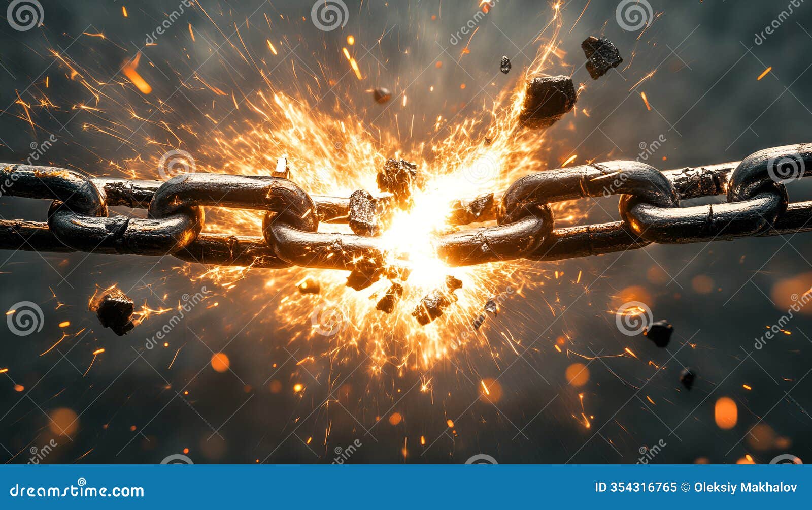 Broken Chain - Freedom and Separation Concept Stock Image - Image of ...