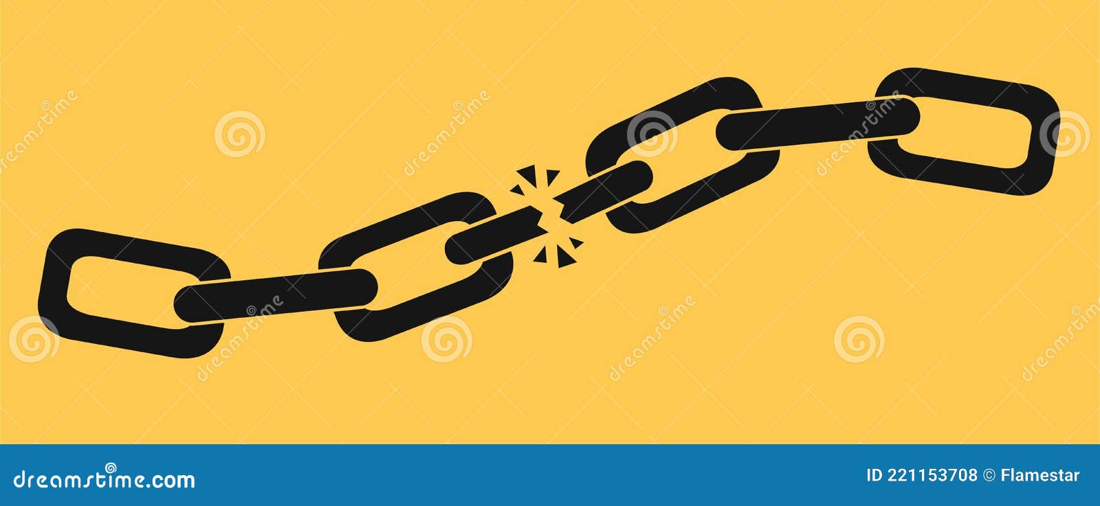 Broken Chain, Great Design for Any Purposes. Isolated on Yellow Vector ...