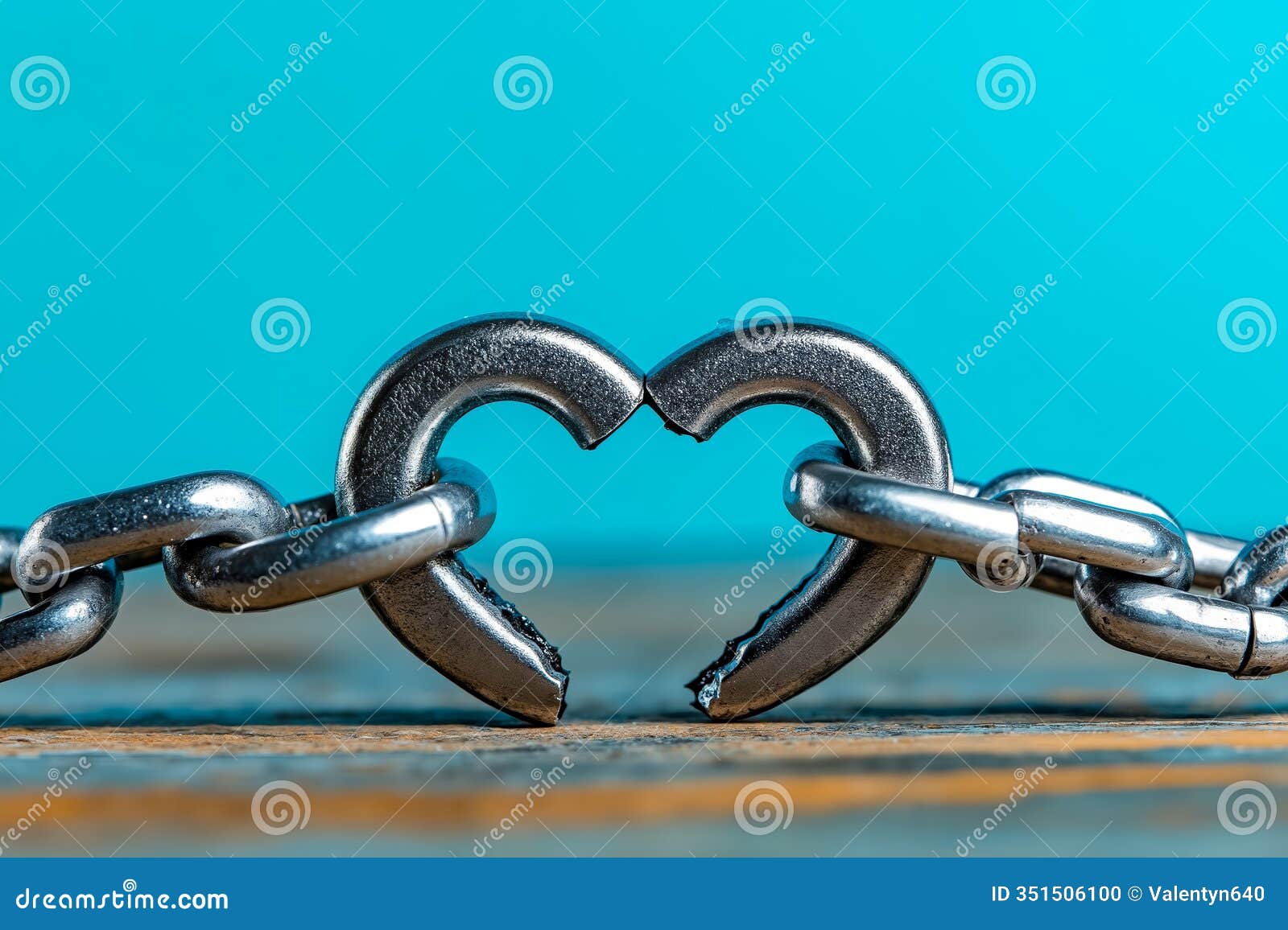 A Broken Chain with a Broken Heart on it Stock Photo - Image of anchor ...