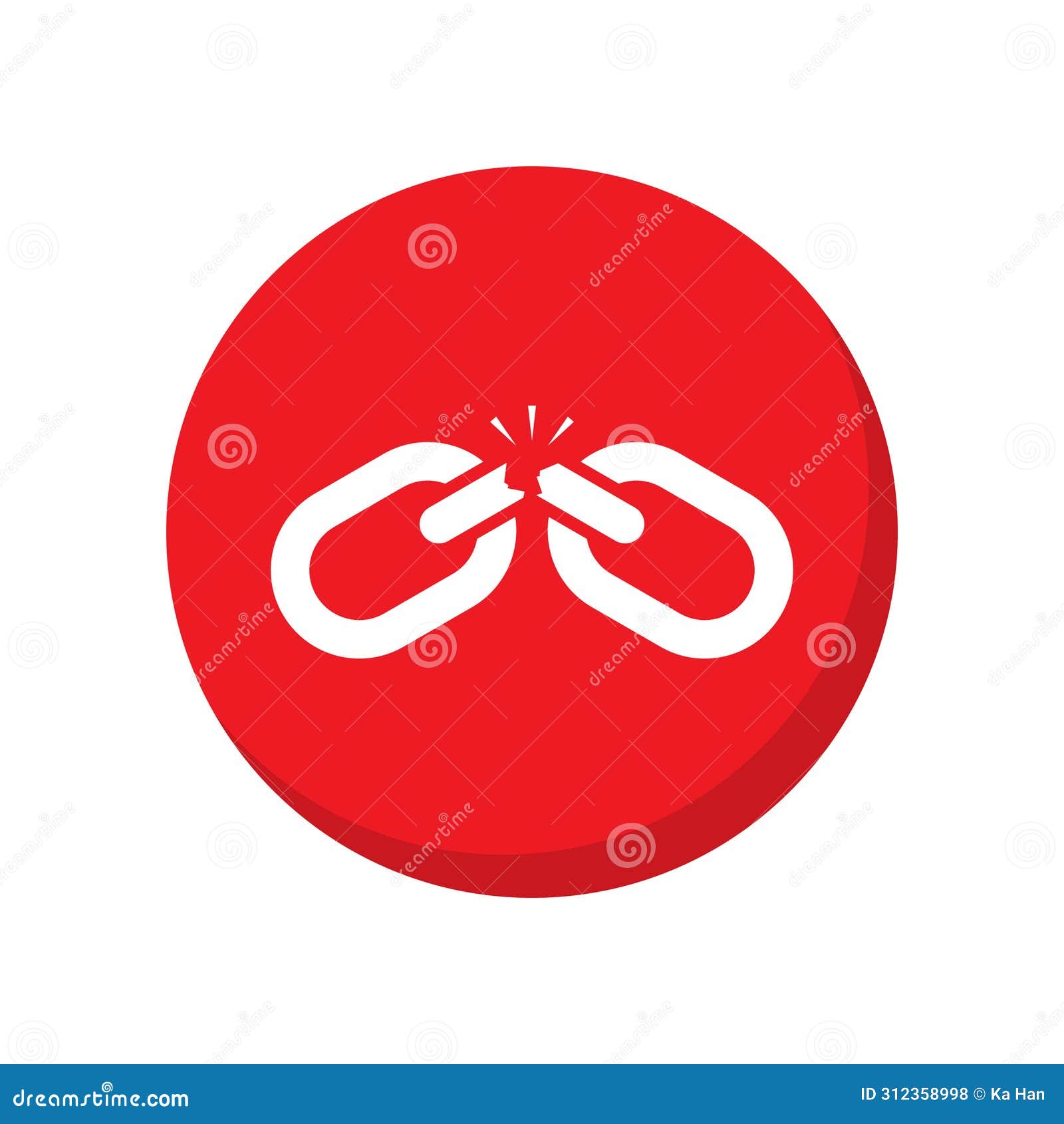 Broken Chain Icon Vector in Flat Design. Link Damaged Concept Stock ...