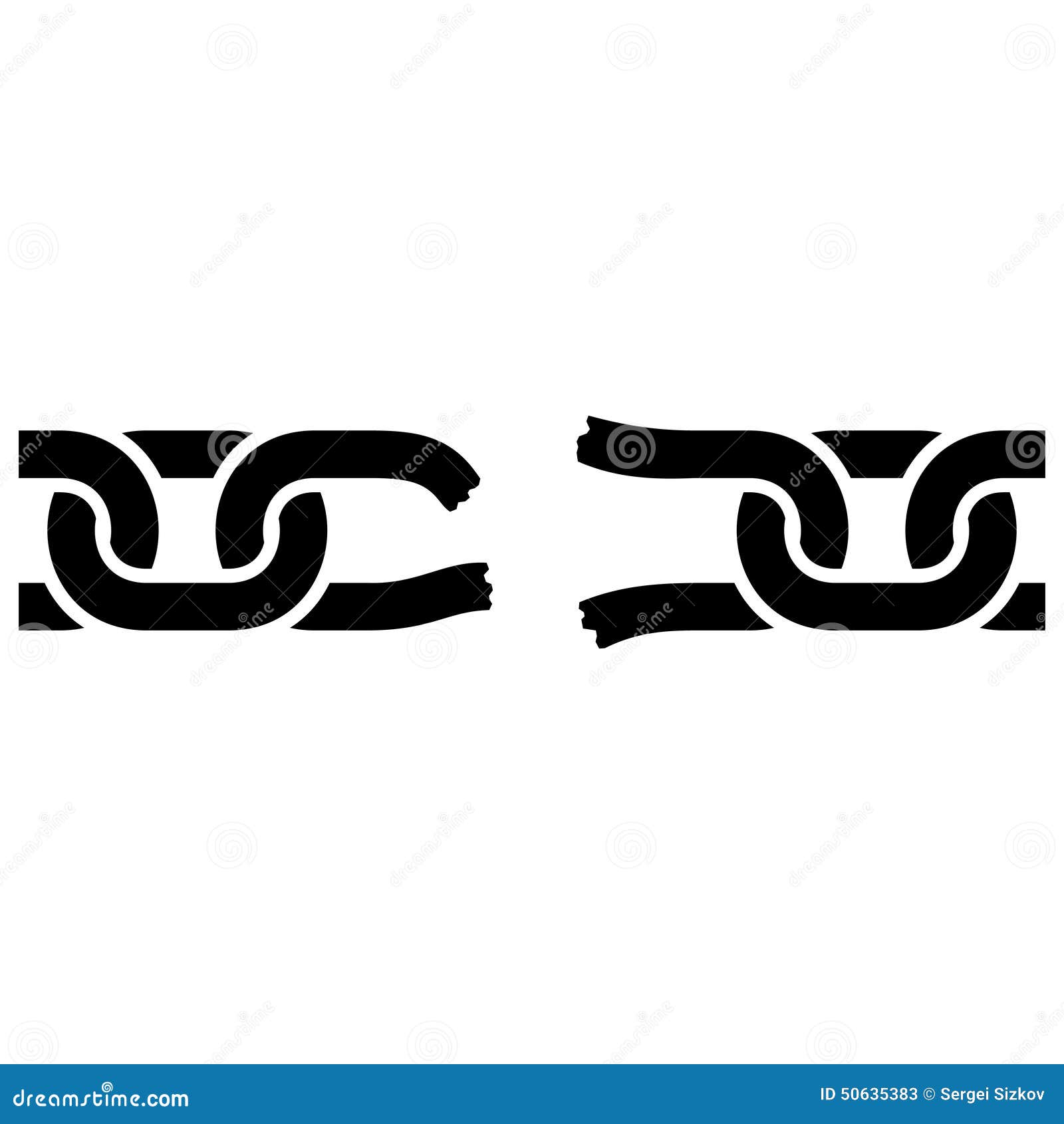 Broken Chain stock vector. Illustration of prison, shattered - 50635383