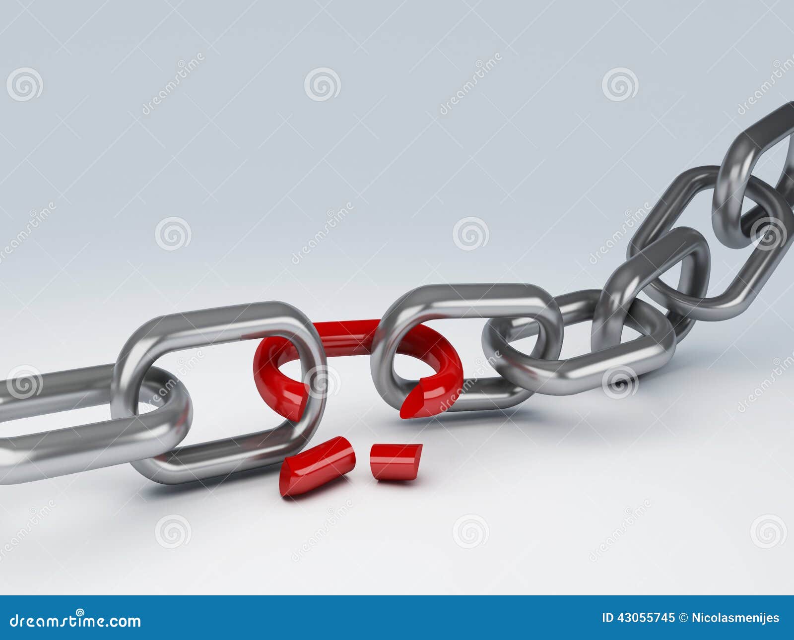 Broken chain stock illustration. Illustration of strength - 43055745