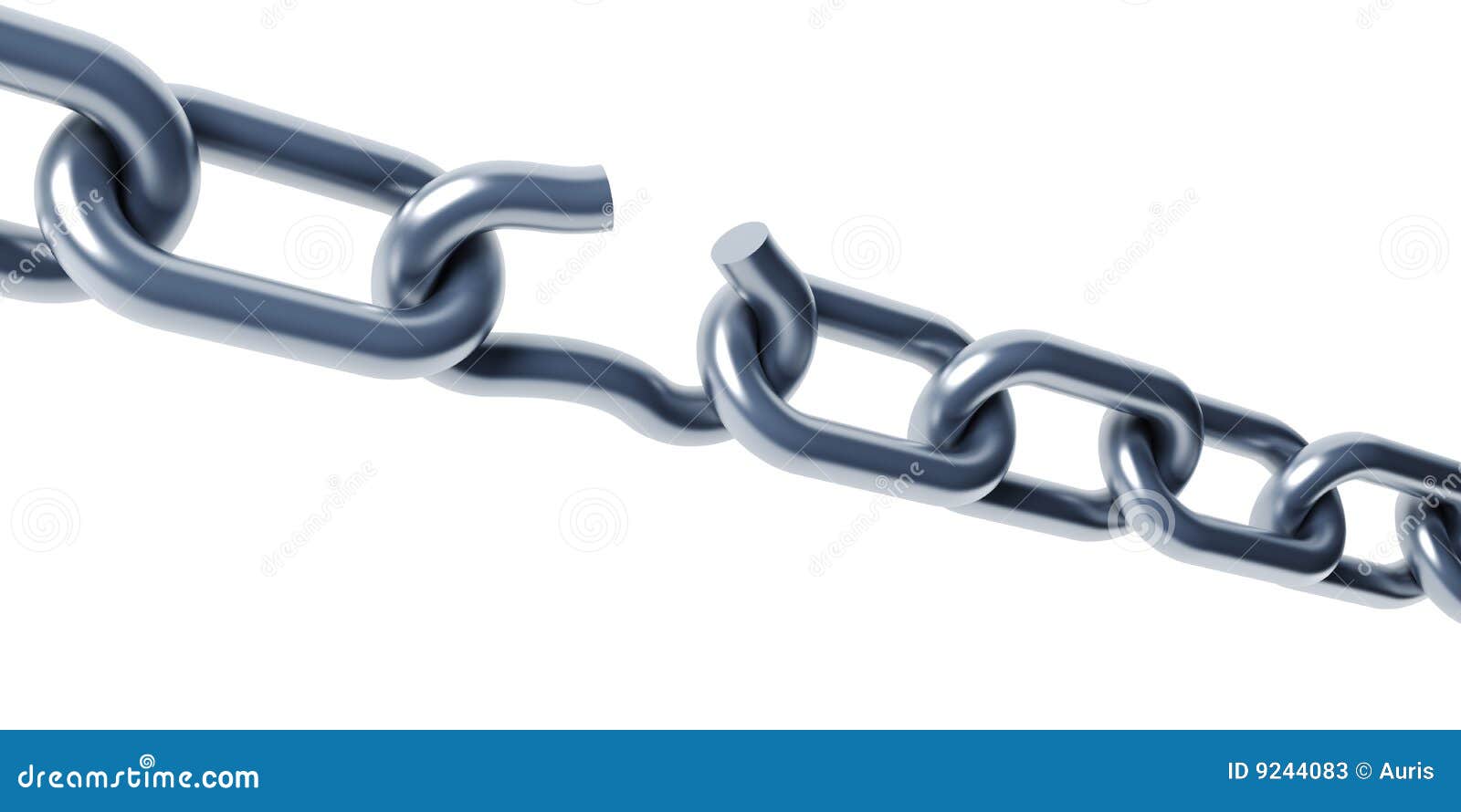 Broken chain isolated 3d stock illustration. Illustration of isolated ...
